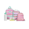 iPack Kids Stripe 5 Piece Backpack Set with Lunch Bag, Water bottle ...