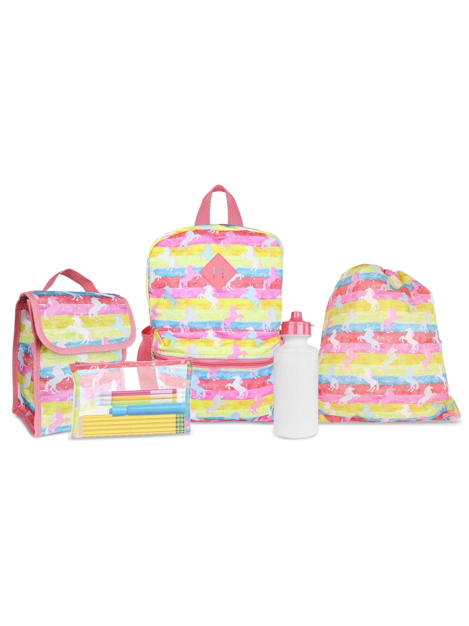 iPack Kids Unicorn Backpack Set - Lunch Kit, Waterbottle - Walmart.com
