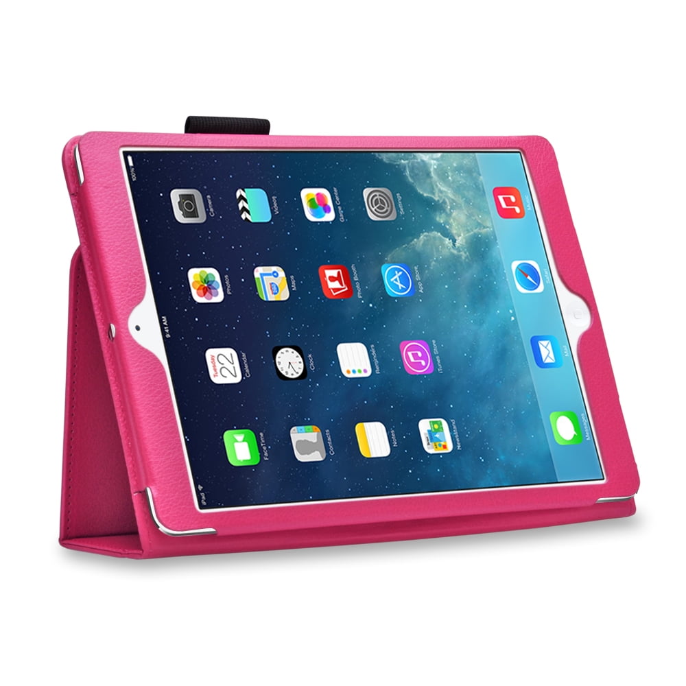 iPad 1 Case (Hot Pink) - Slim Fit Synthetic Leather Folio Case Flip ...
