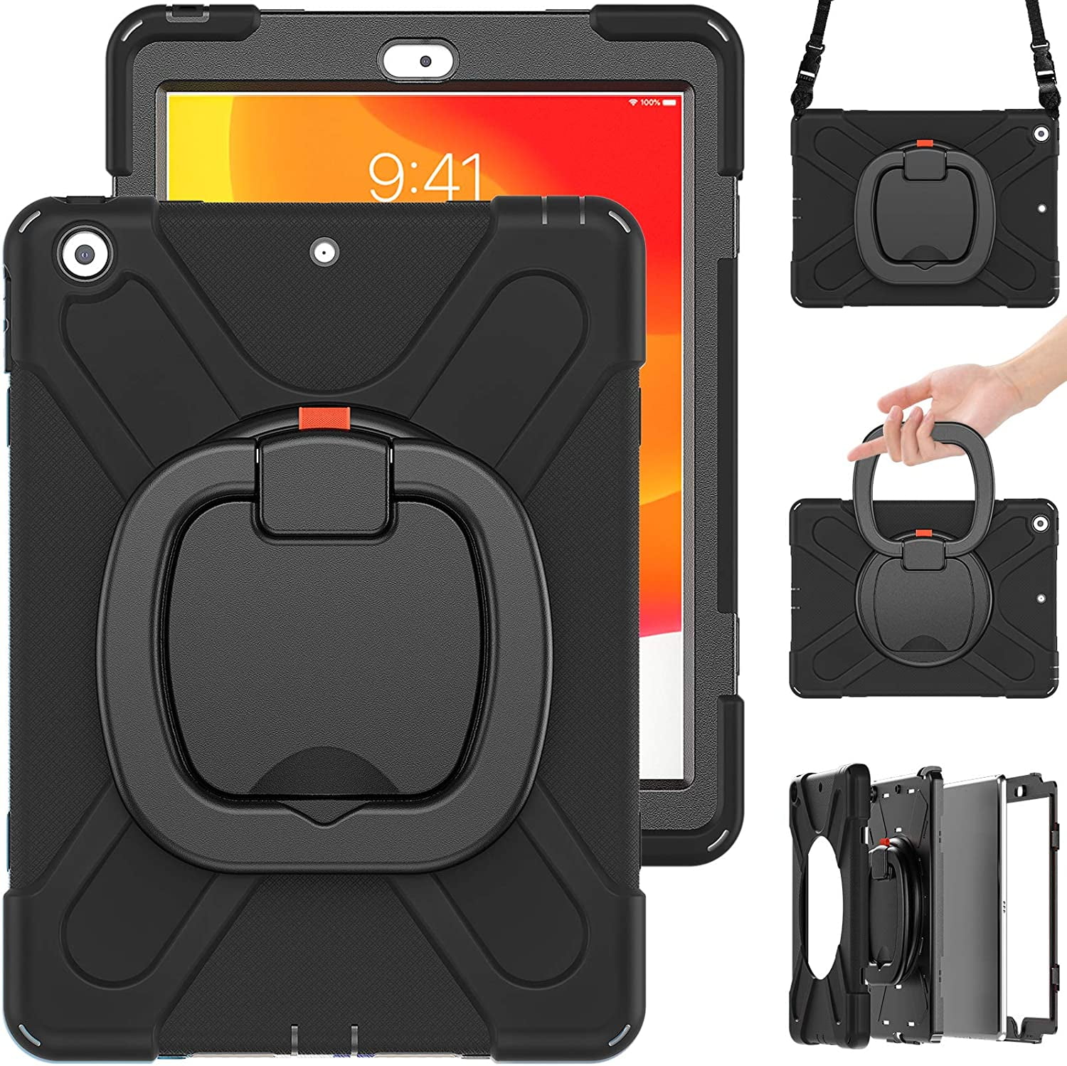 iPad 10.2 Case 9th /8th /7th Generation iPad 9 8 7 case 360°Rotatable ...