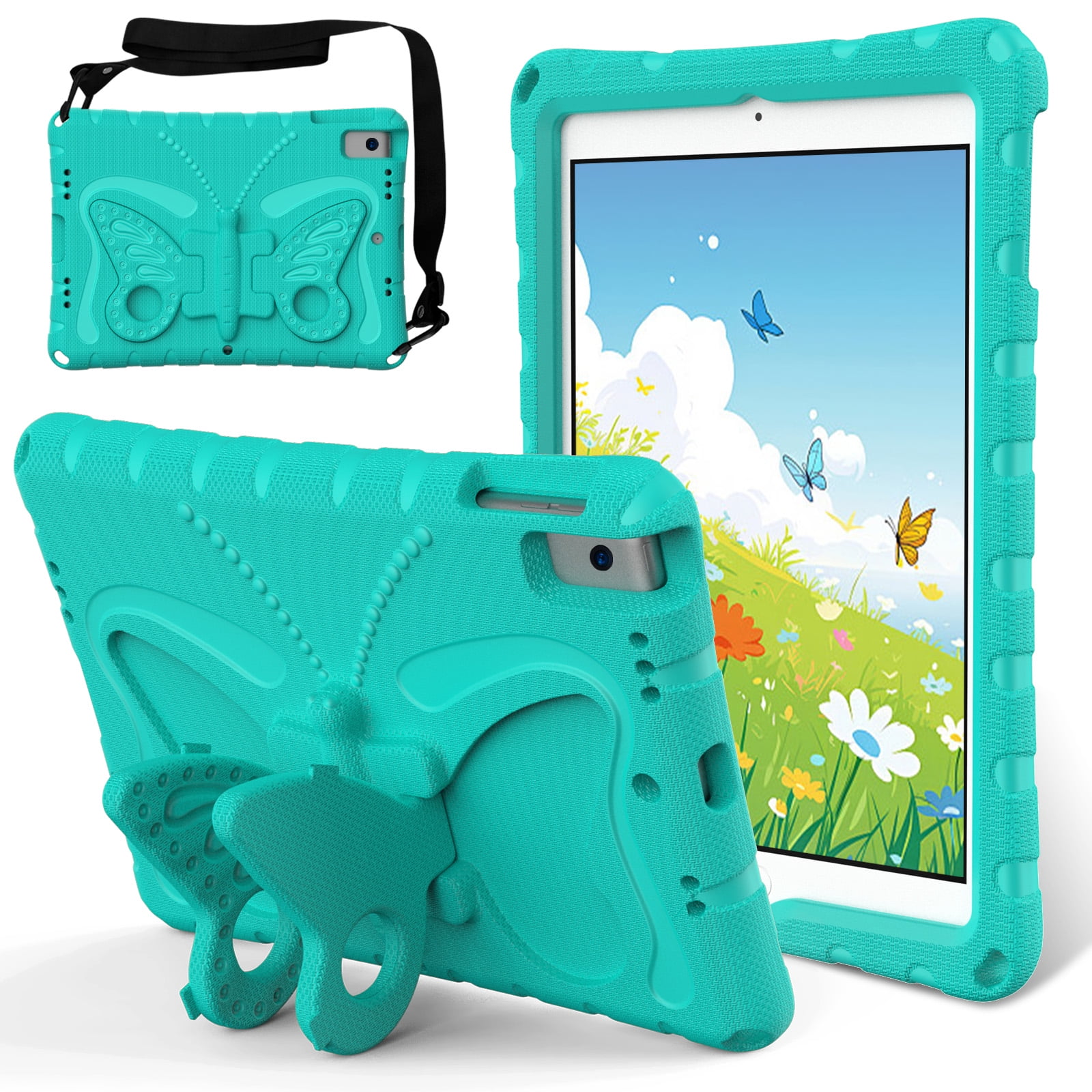 iPad 10.2" Kids Case 9th 8th 7thGen, Cute Butterfly Design Kids Cover ...