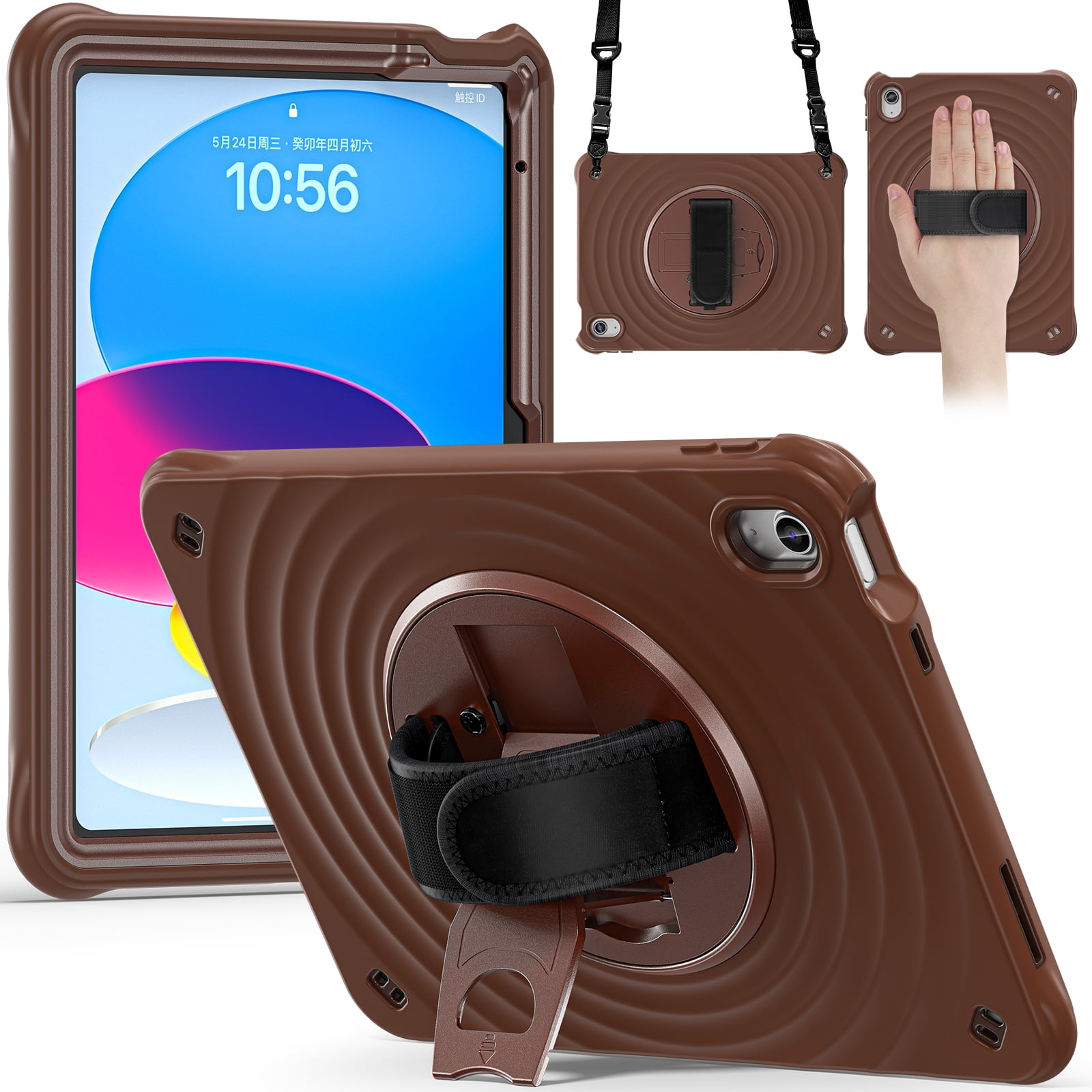 for iPad 10th Gen 10.9 Inch 2022 Kids Case with [Rotating Hand Strap ...