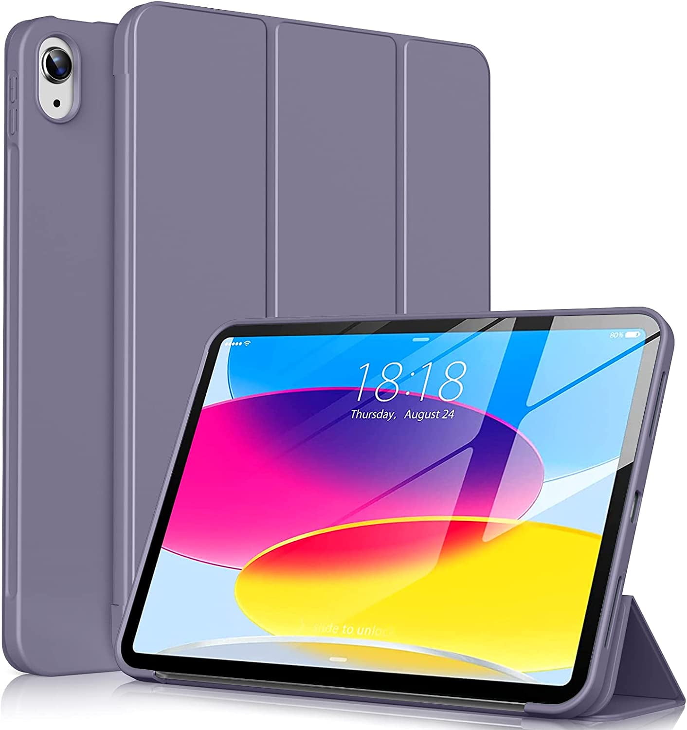 iPad 10th Generation 2022 10.9 inch Case, Soft TPU Back Slim Trifold ...