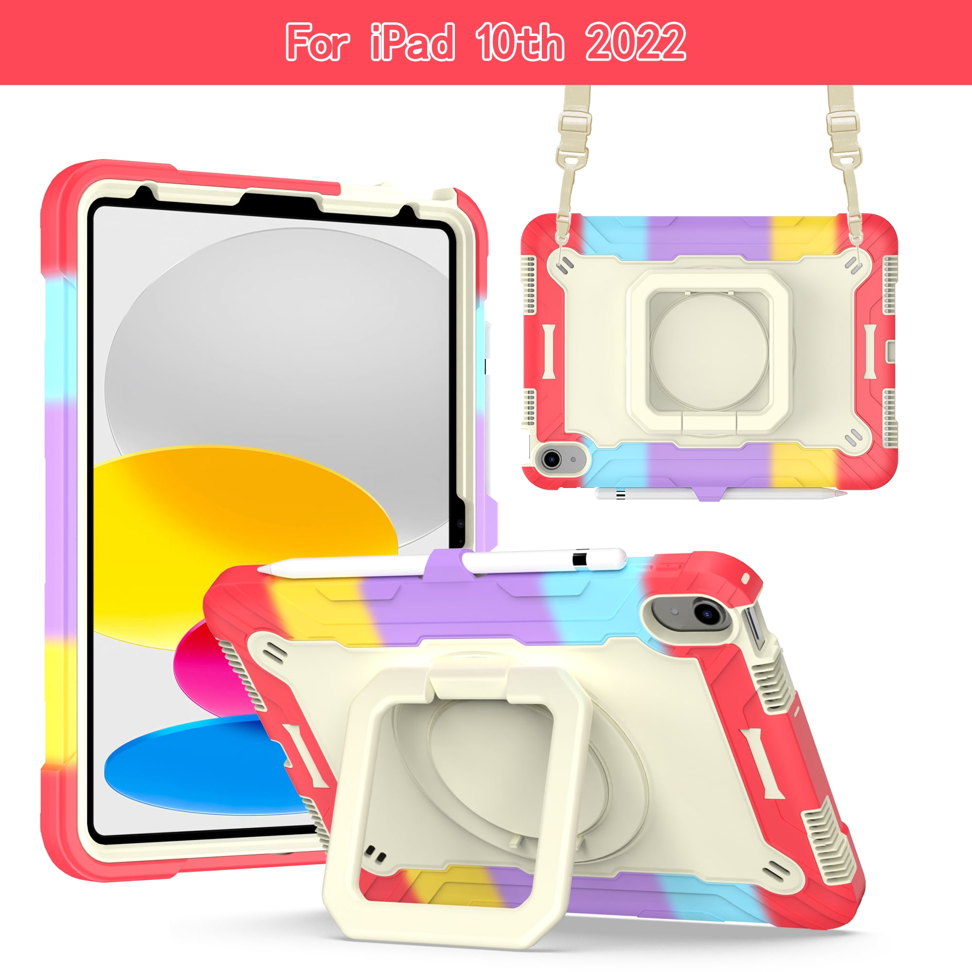 for iPad 10th Generation 2022 10.9 inch, Handle Crossbody Rugged ...