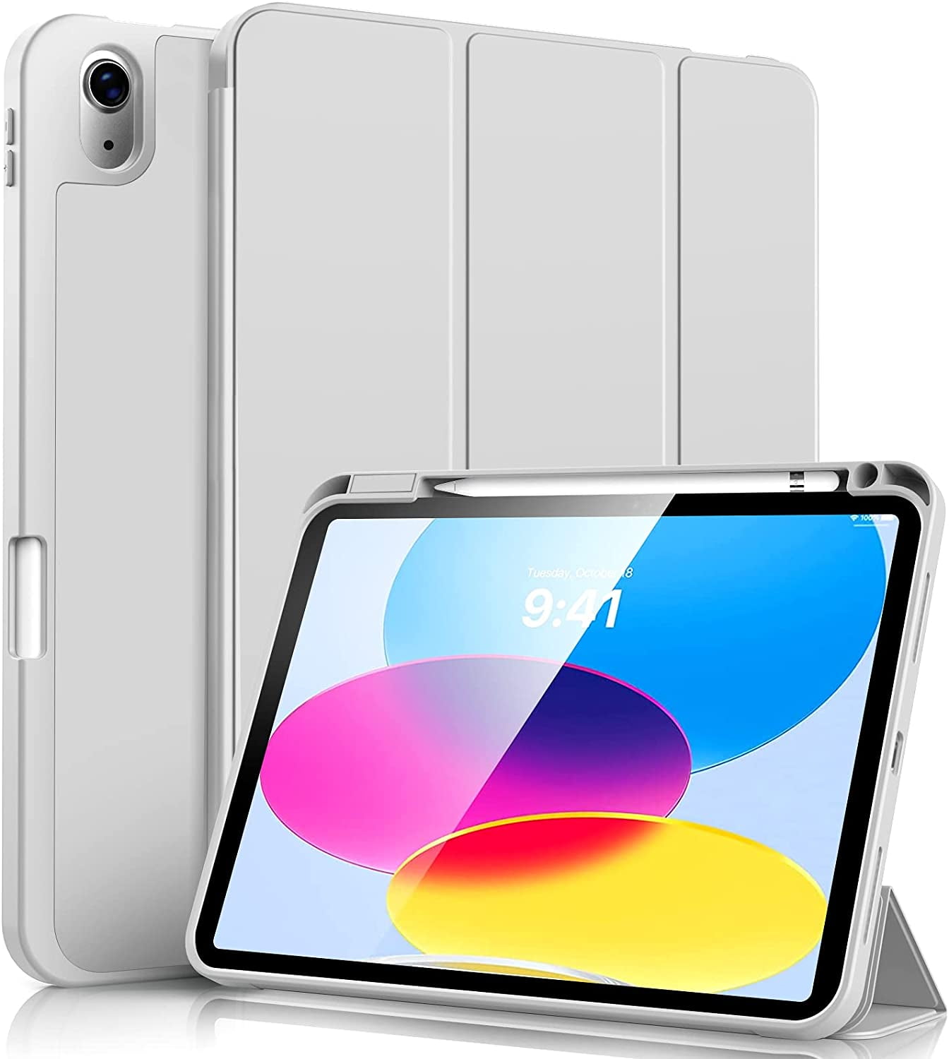 iPad 10th Generation Case 2022 with Built-in Pencil Holder, iPad 10.9 Inch Case, [Support Touch ...