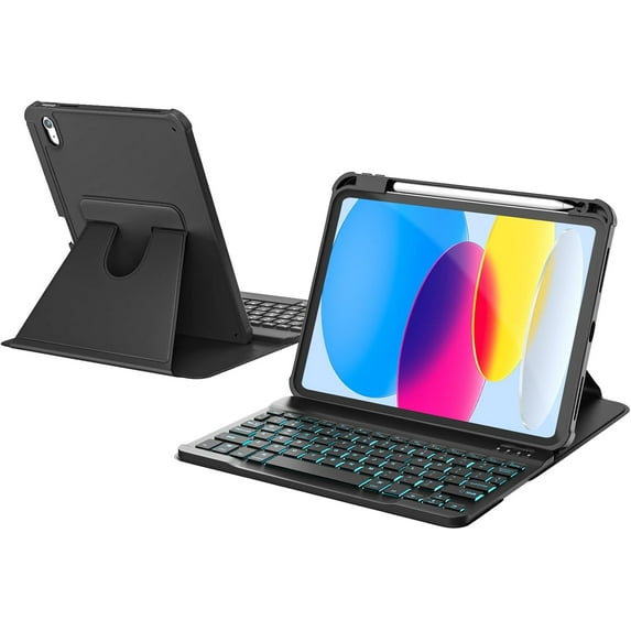 for iPad 11th(A16, 2025)/10th Generation Case with Keyboard, 360 ...