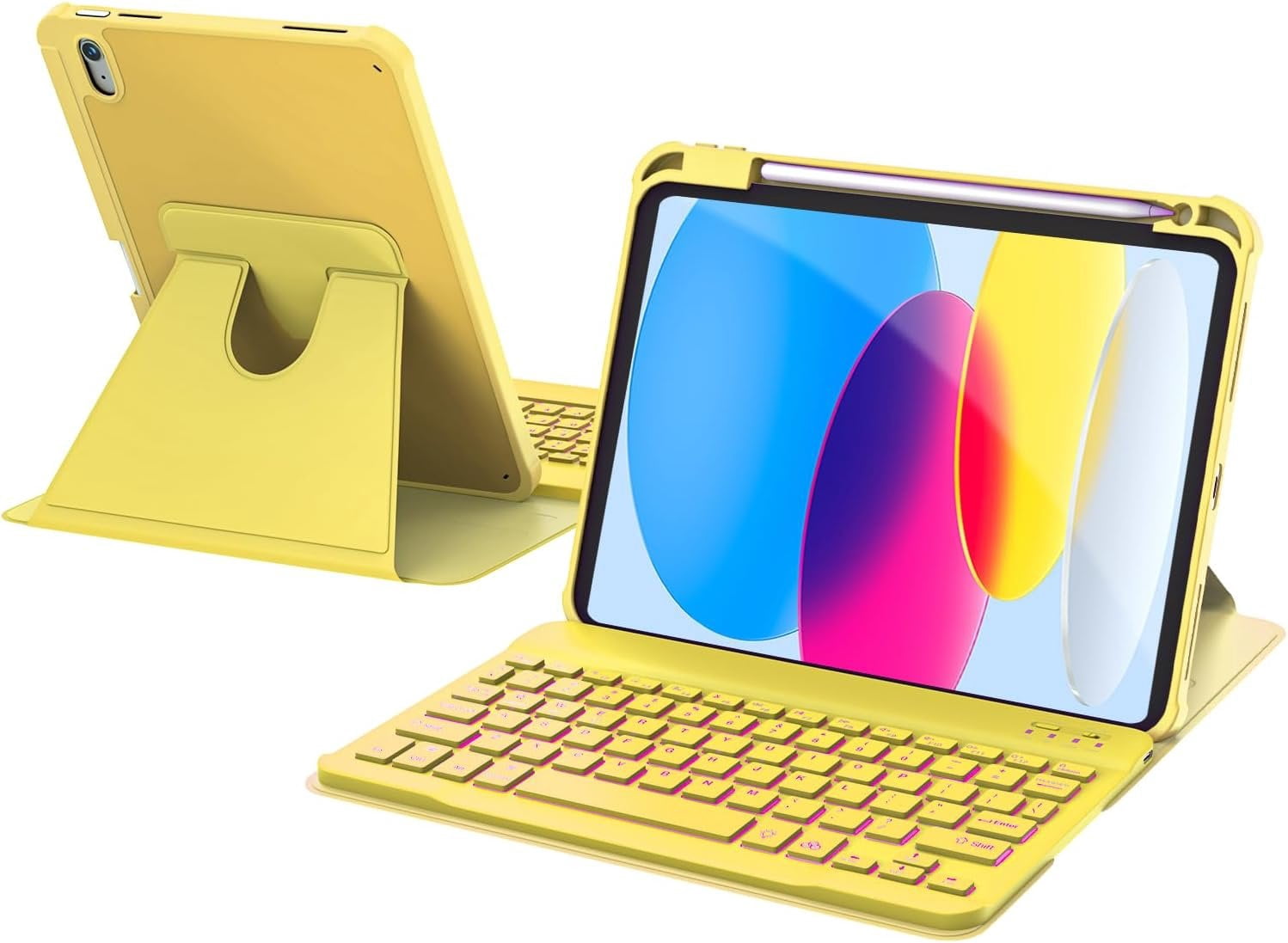 for iPad 11th(A16, 2025)/10th Generation Case with Keyboard, 360 ...