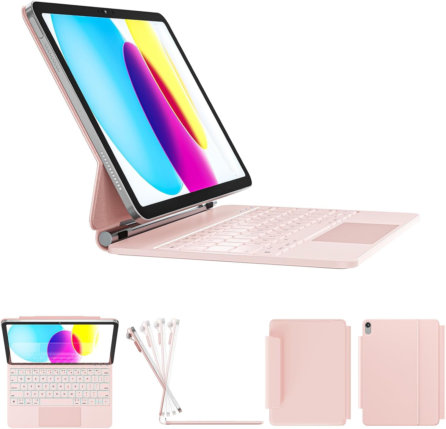 for iPad 11th(A16, 2025)/10th Generation Case with Keyboard, Magic Keyboard 2022, Springy ...