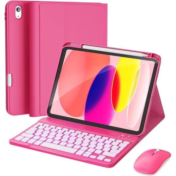 For iPad 11th (A16, 2025) / 10th Generation Case with Keyboard, Mouse ...