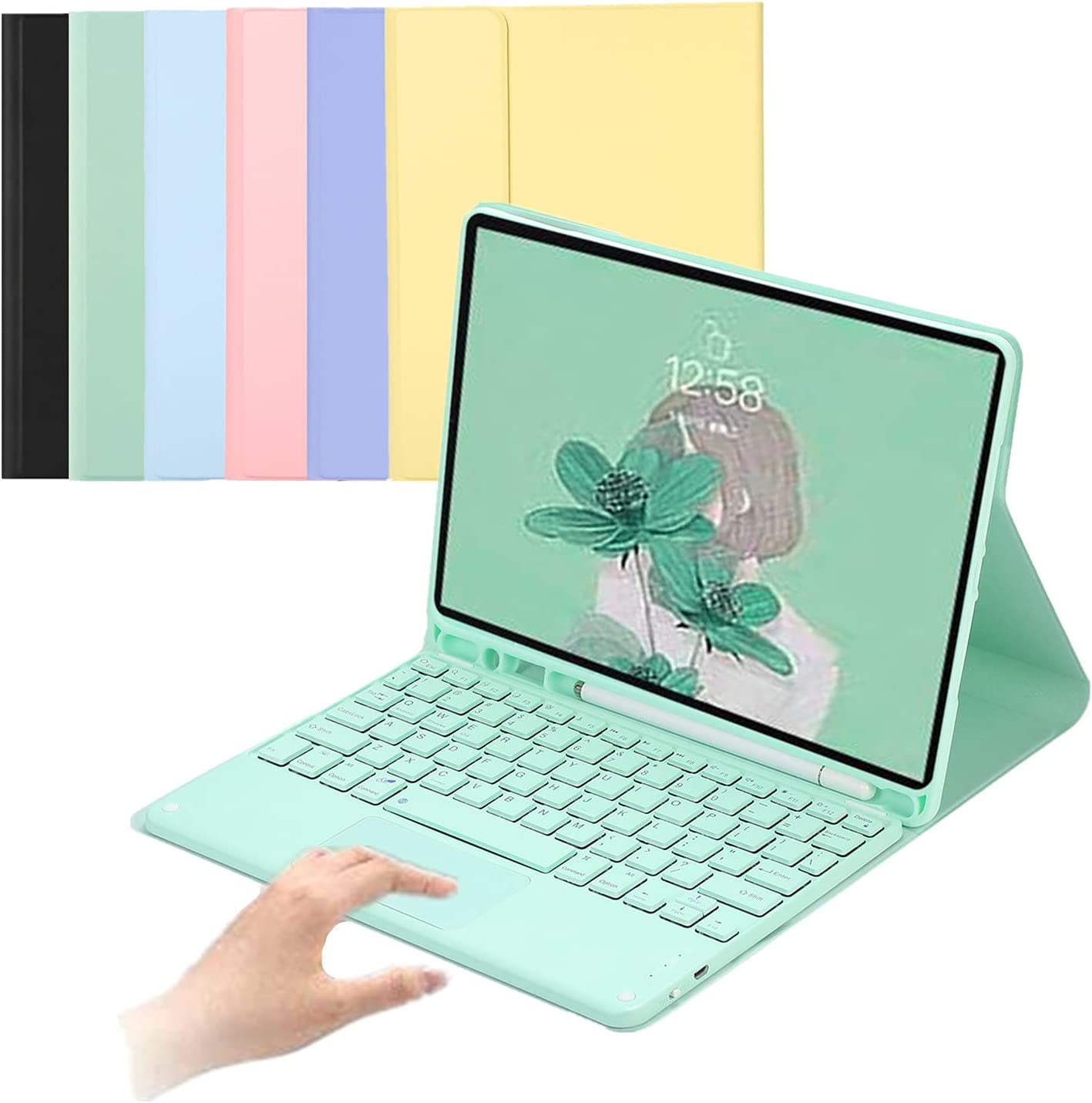 iPad 5 iPad 6 Air2 Keyboard case with trackpad Cute Color Keyboard ...
