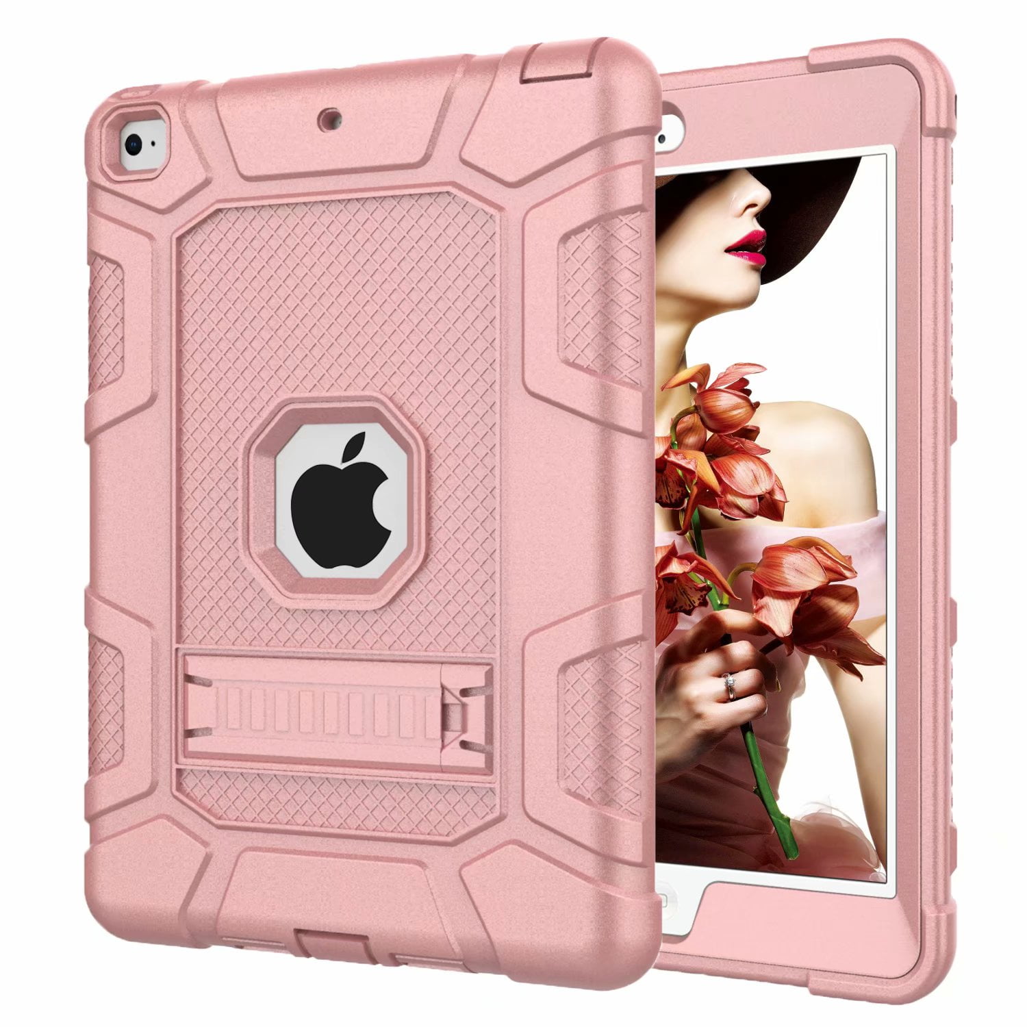 Dteck iPad 5th/6th Gen Case, Shockproof Stand Kids Protective Cover, PC ...