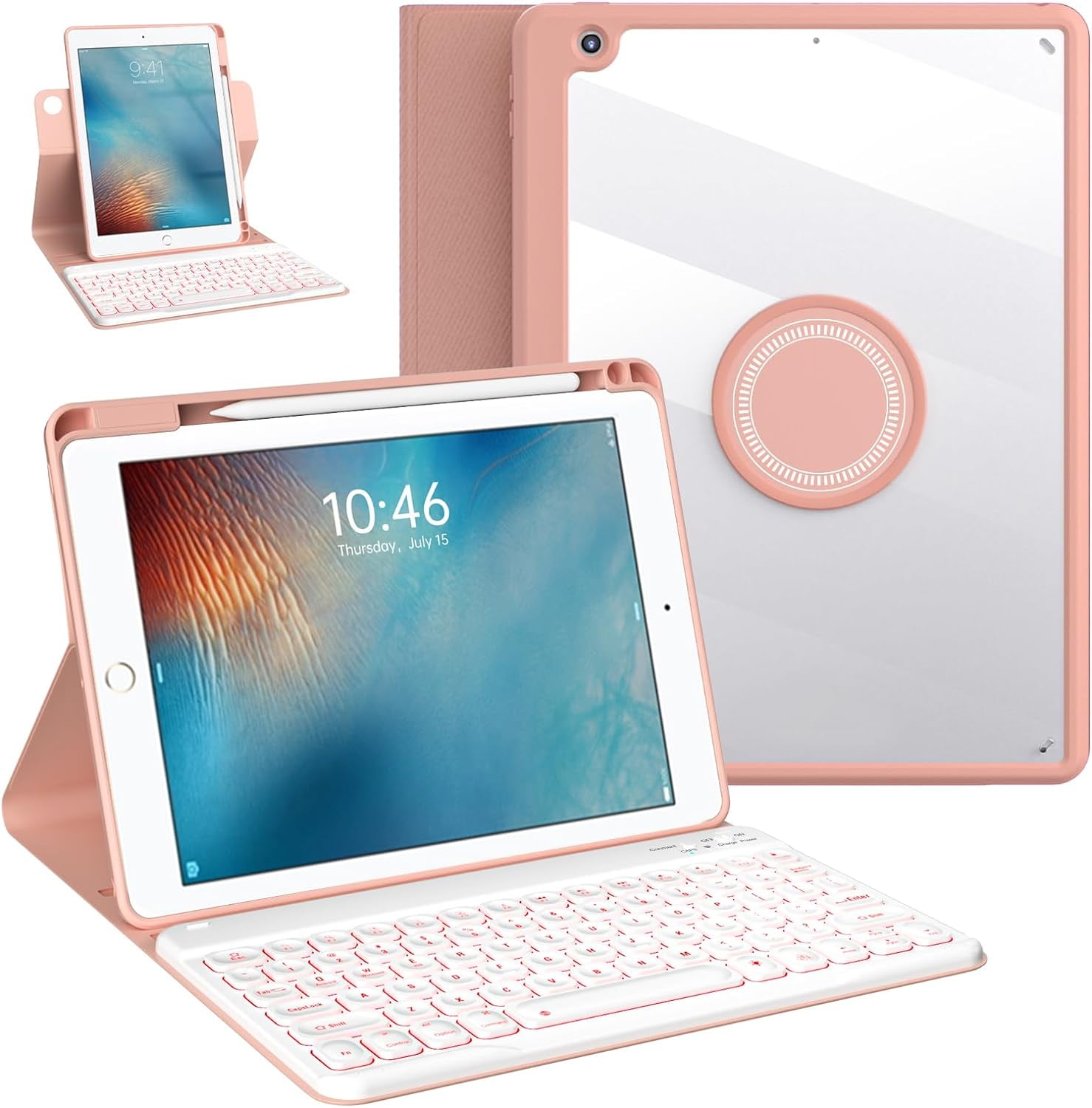for iPad 6th Generation Case with Keyboard 9.7 inch - Detachable ...
