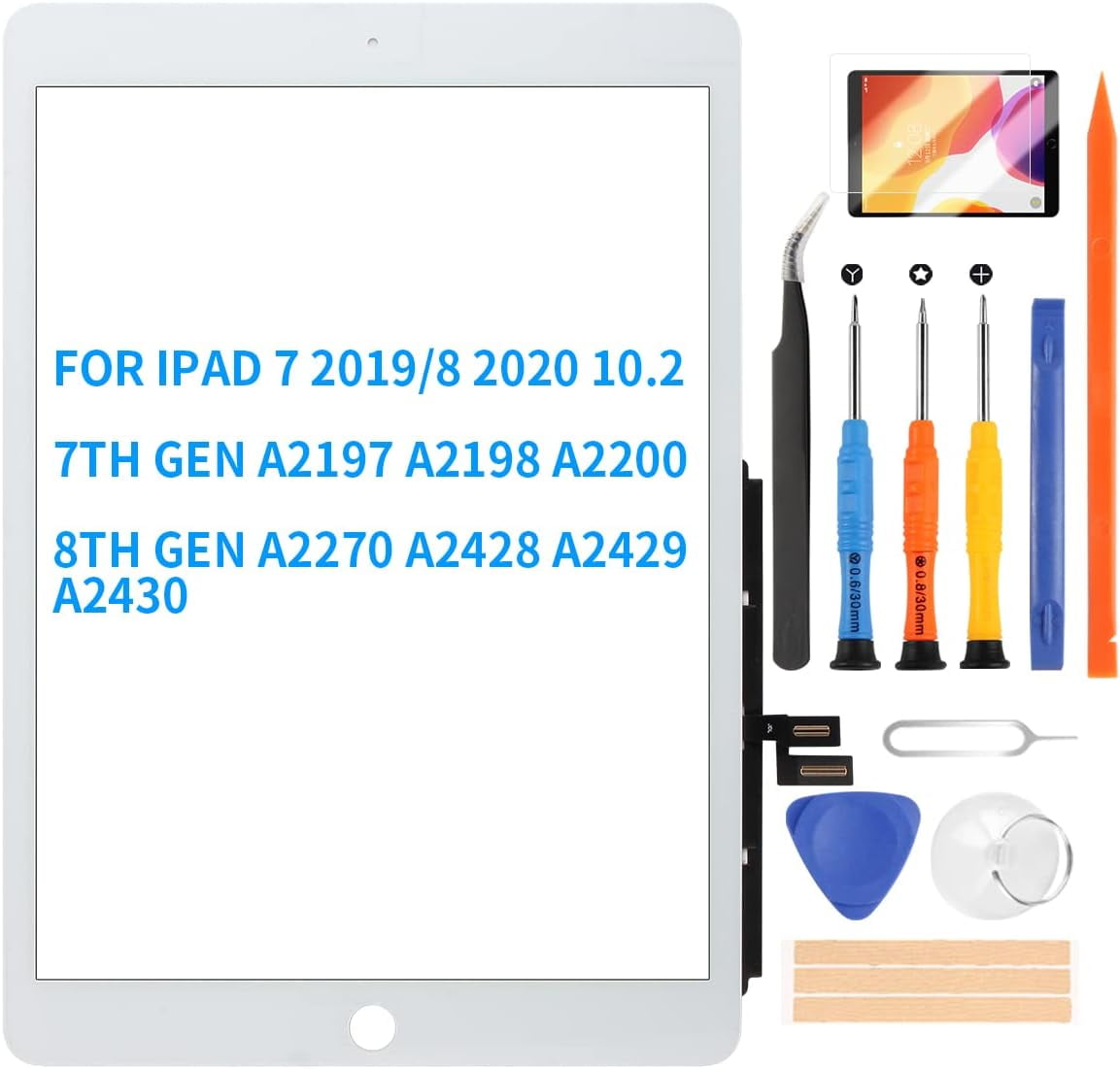 for iPad 7 7th/8 8th Generation Screen Replacement A2197 Digitizer ...