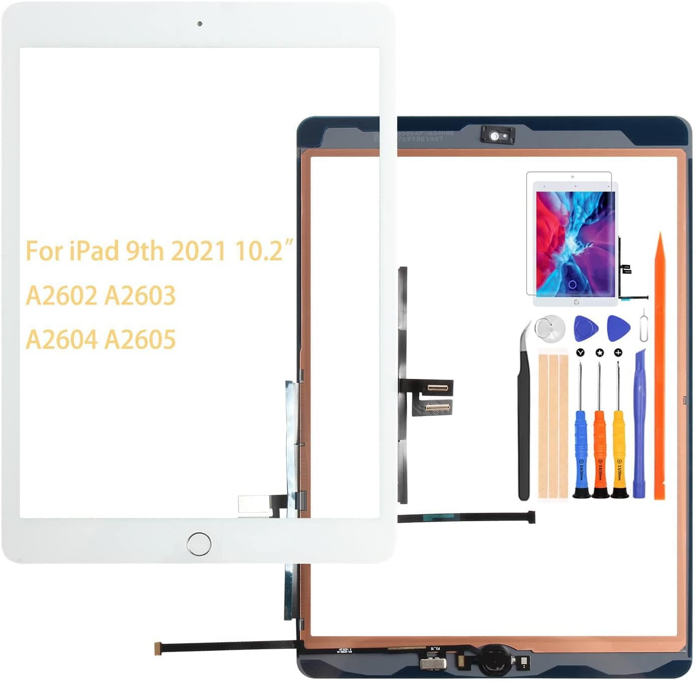 for iPad 9 10.2" 2021 Screen Replacement Touch Panel, for iPad 9th ...