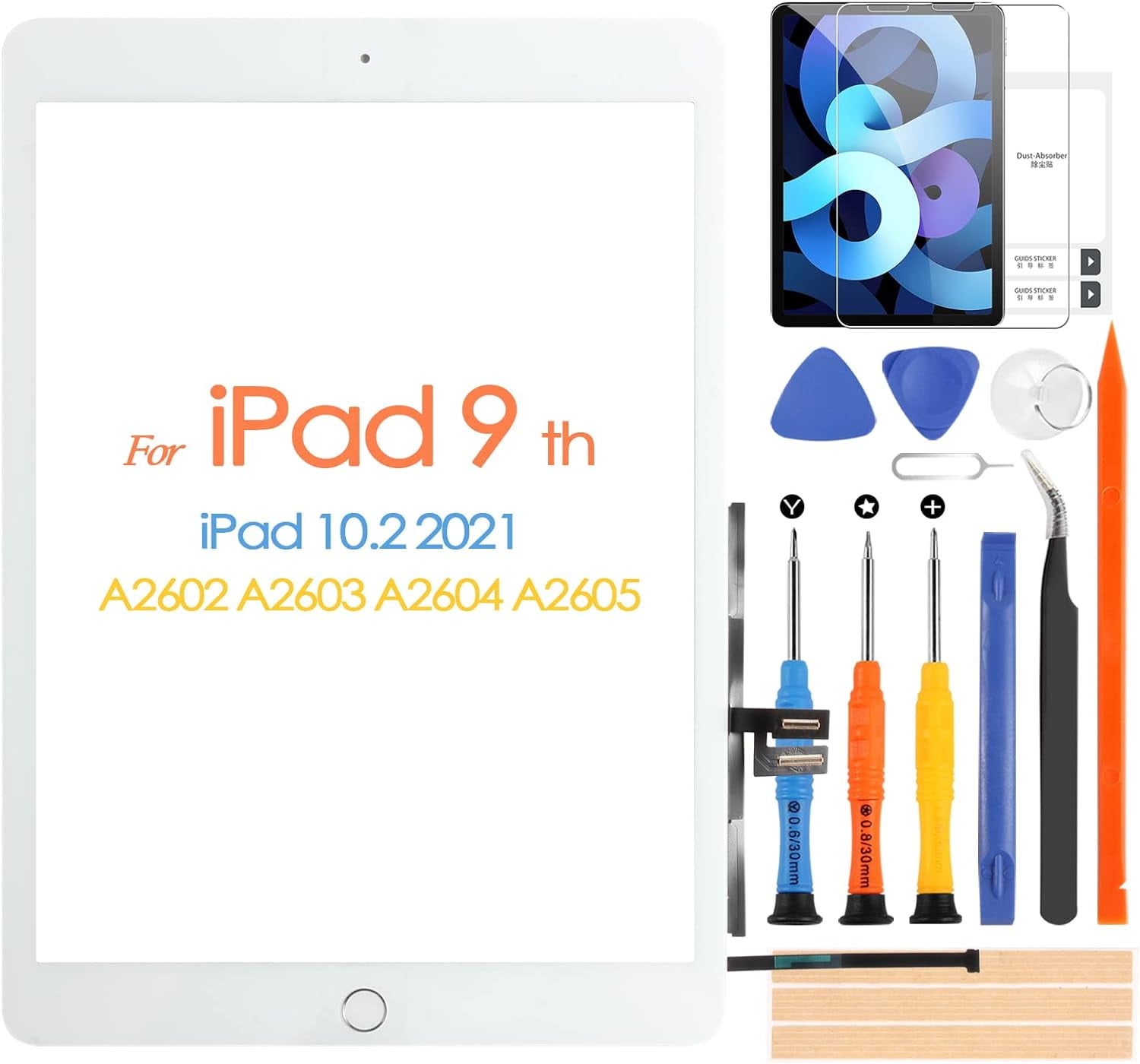 for iPad 9 2021 Screen Replacement, Touch Screen for iPad 9th Gen 10.2 ...