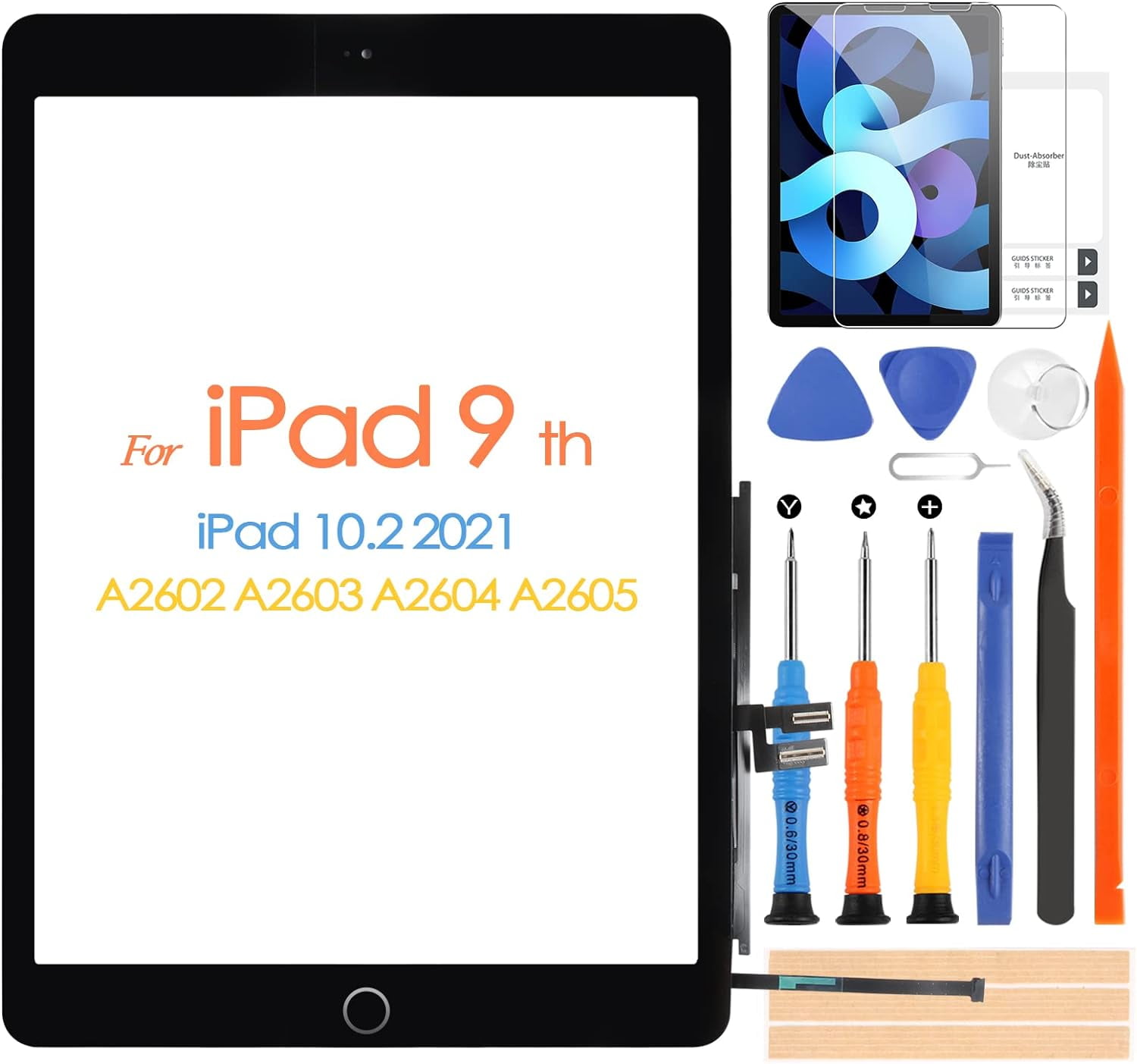for iPad 9 2021 Screen Replacement, Touch Screen for iPad 9th Gen 10.2 ...