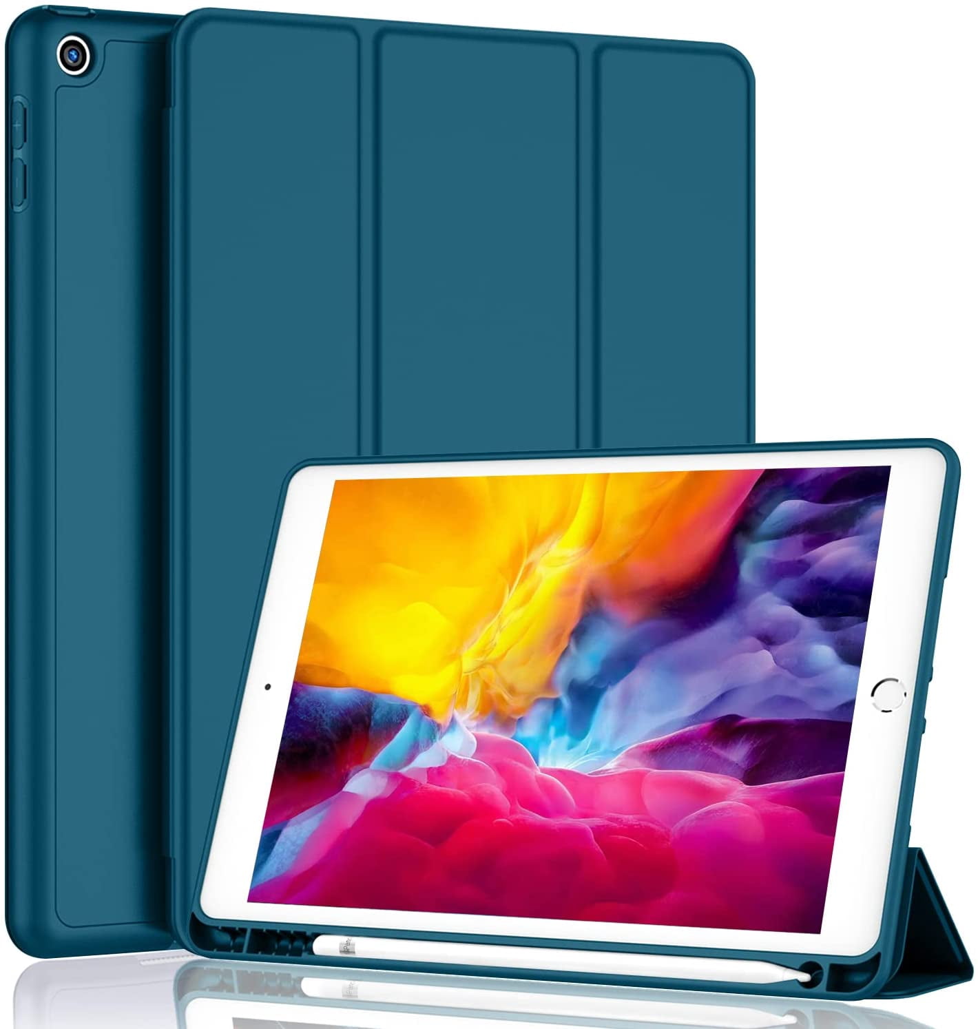 iPad 9.7 Case (2018/2017 Model, 6th/5th Generation), Smart Cover with Pencil Holder and Soft ...