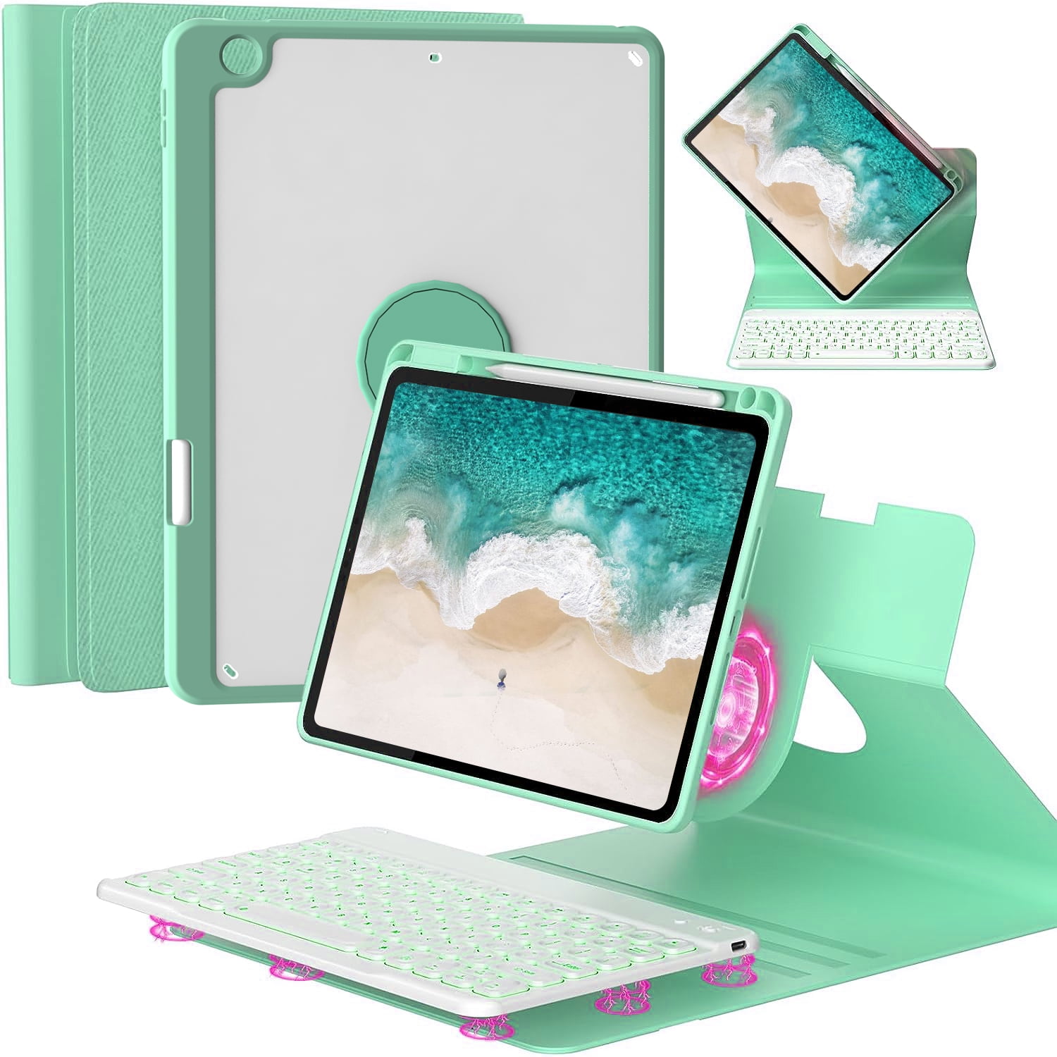 iPad 9.7 inch 5th 6th Generation Case with Keyboard,360° Rotatable iPad ...