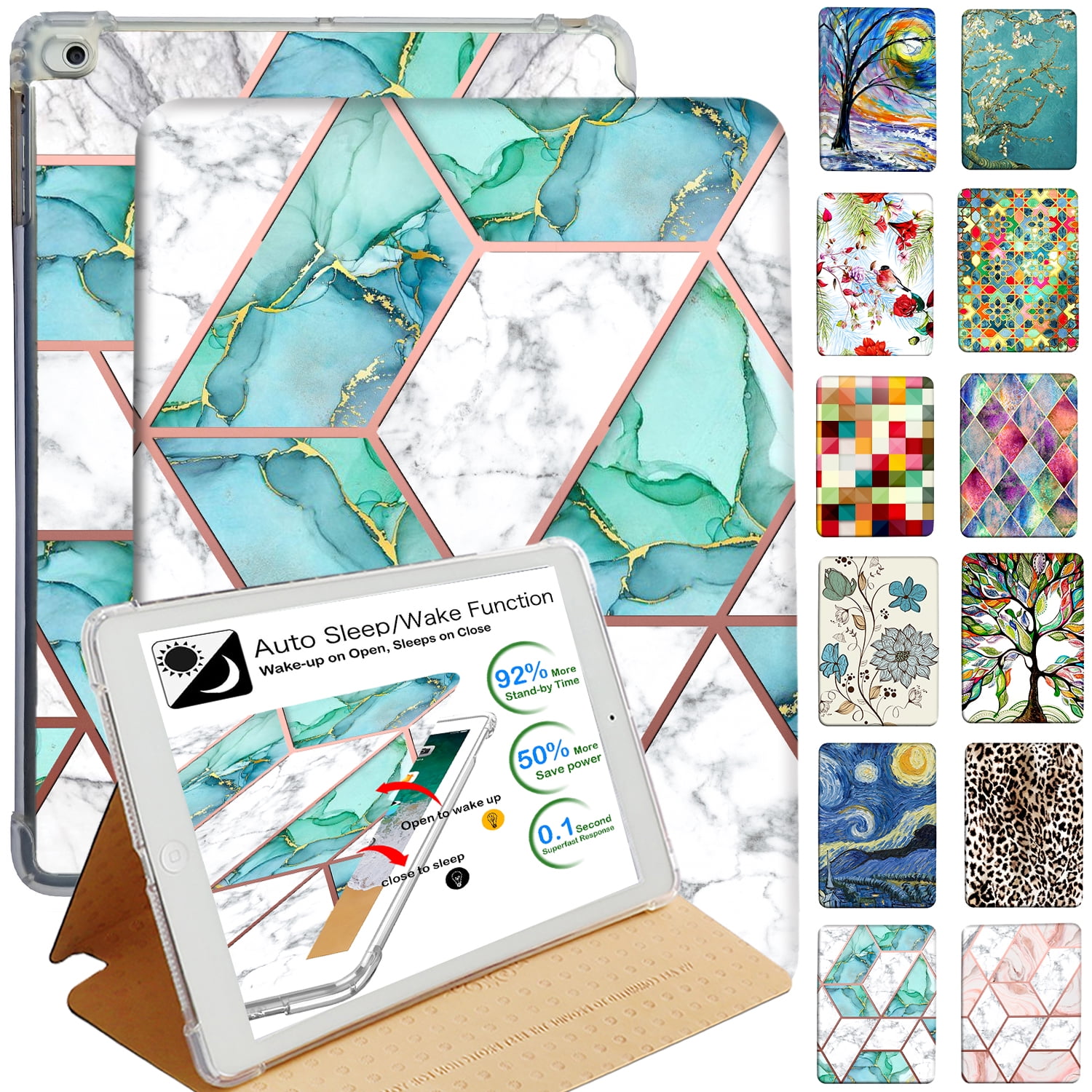 iPad 9th 8th 7th Gen Printed Folio Case A2602 MK2K3LL/A MK2L3LL/A A2604 ...