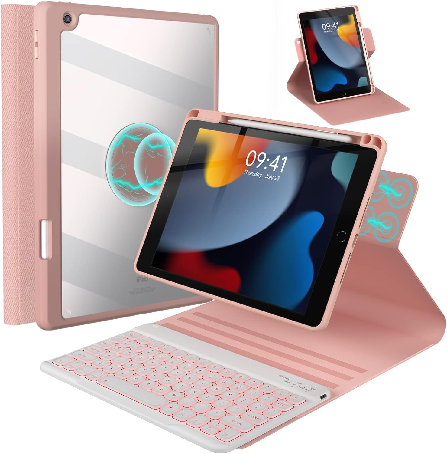 iPad 9th/8th/7th Generation Keyboard Case 10.2 inch,360° Rotatable ...