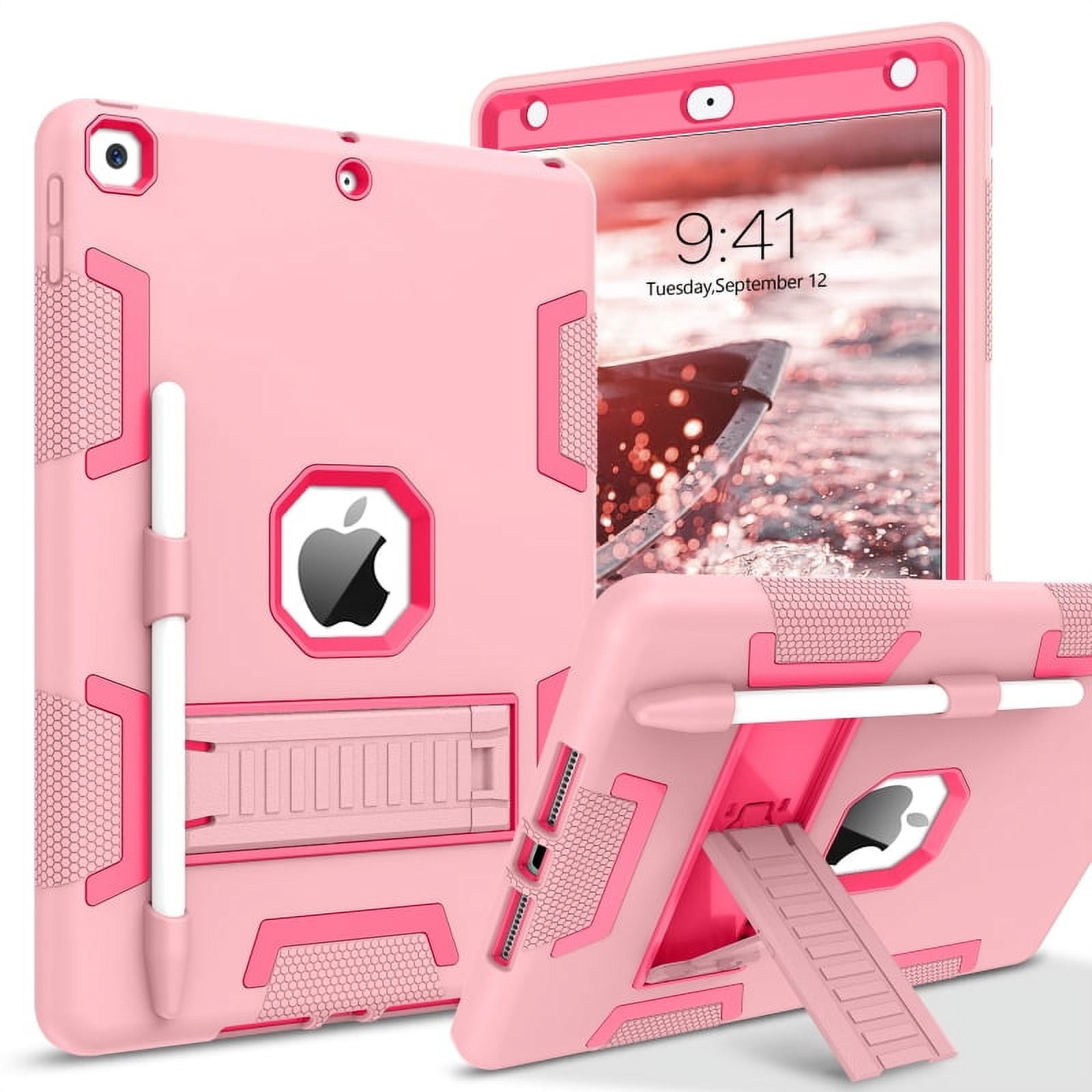 iPad 9th Generation Case with Pencil Holder, 3 in 1 Shockproof iPad 10. ...