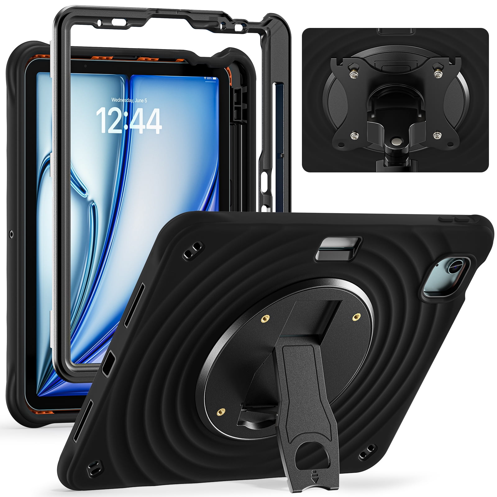 for iPad Air 11" 2025/2024 Case, Rugged Tablet Case with 360° Rotating ...