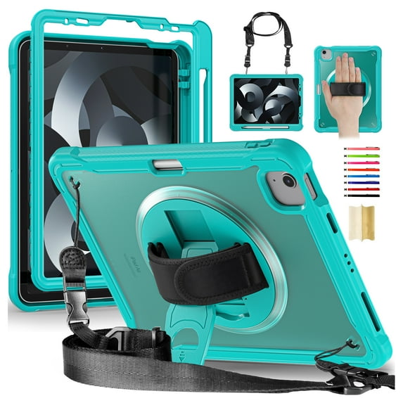 for iPad Air 13 2025 M3 / Air 13 2024 M2 Rugged Case, 360 Rotating Hand ...