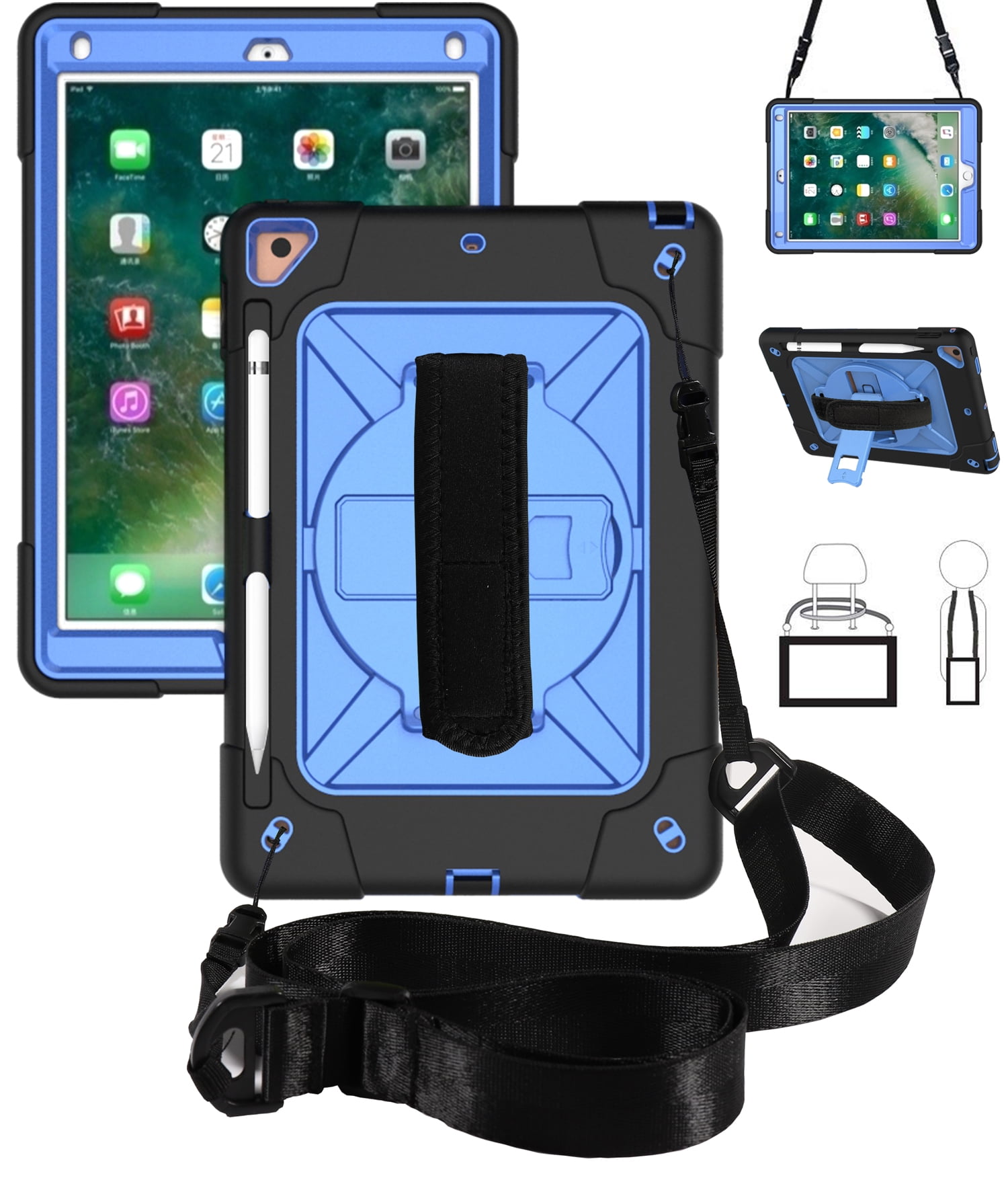 iPad Air 2 Case,iPad Pro 9.7 Case,Hybrid Shockproof Rugged Heavy Duty ...