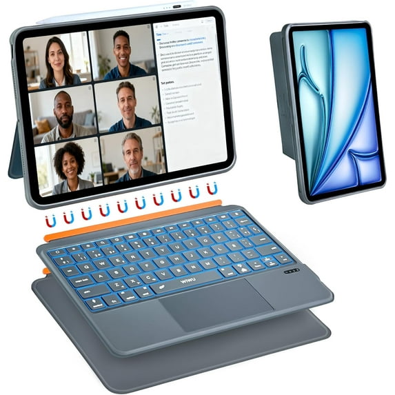 for iPad Case with Keyboard 11 Inch A16 10th Gen 3 in 1 Magnetic ...