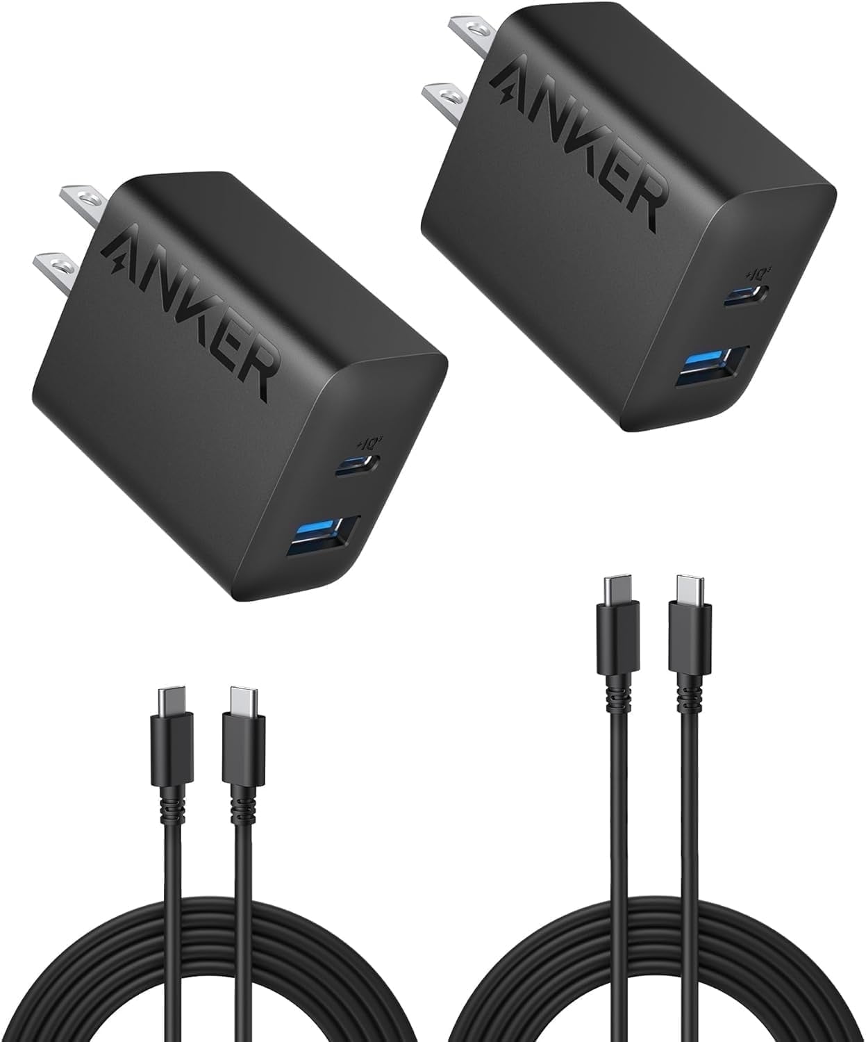 Anker 2-Pack 20W Dual Port USB Fast Wall Charger, USB C Charger Block ...