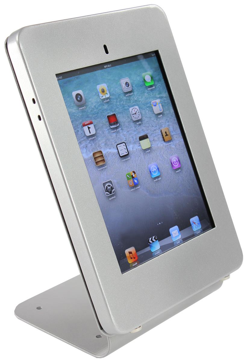 iPad Holder for Counter or Tabletop, Fits 2-4 and iPad Air, Locking Enclosure, Hidden Home ...