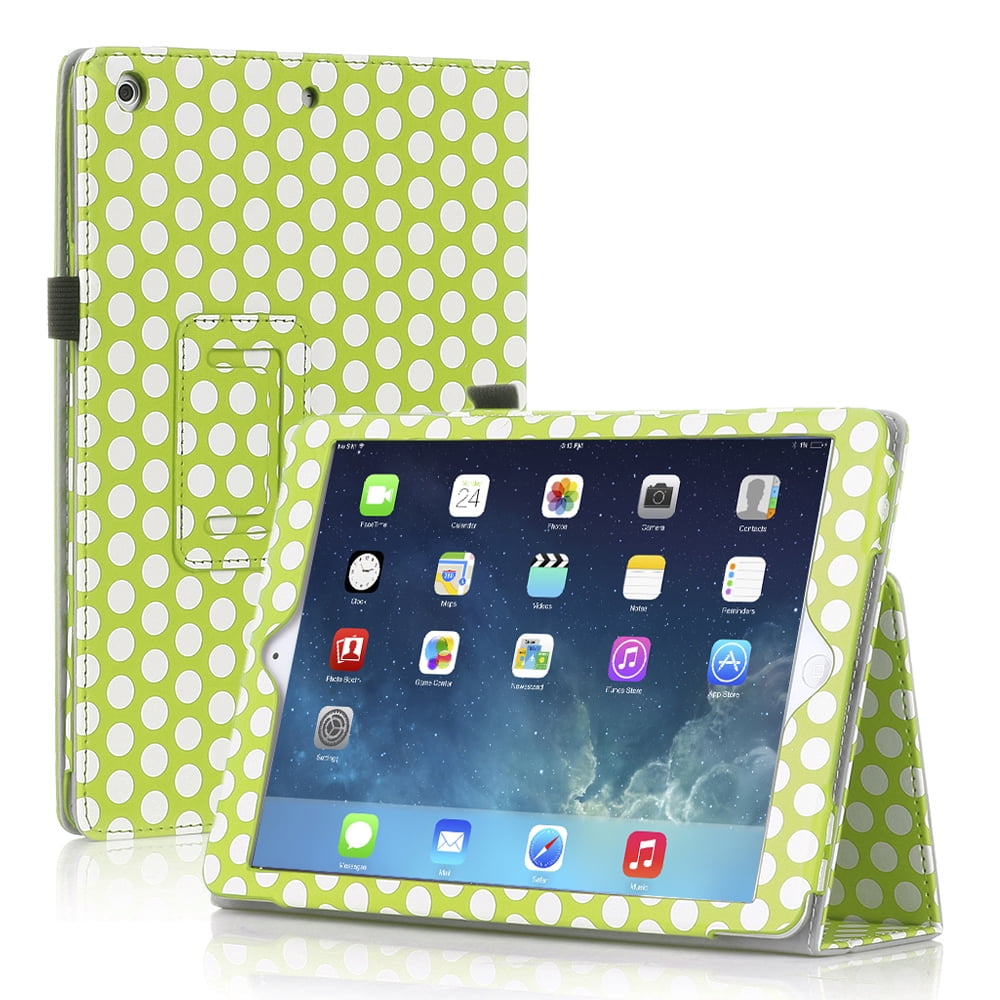 iPad Mini Case (Polka Dot Green) - Slim Fit Synthetic Leather Folio ...