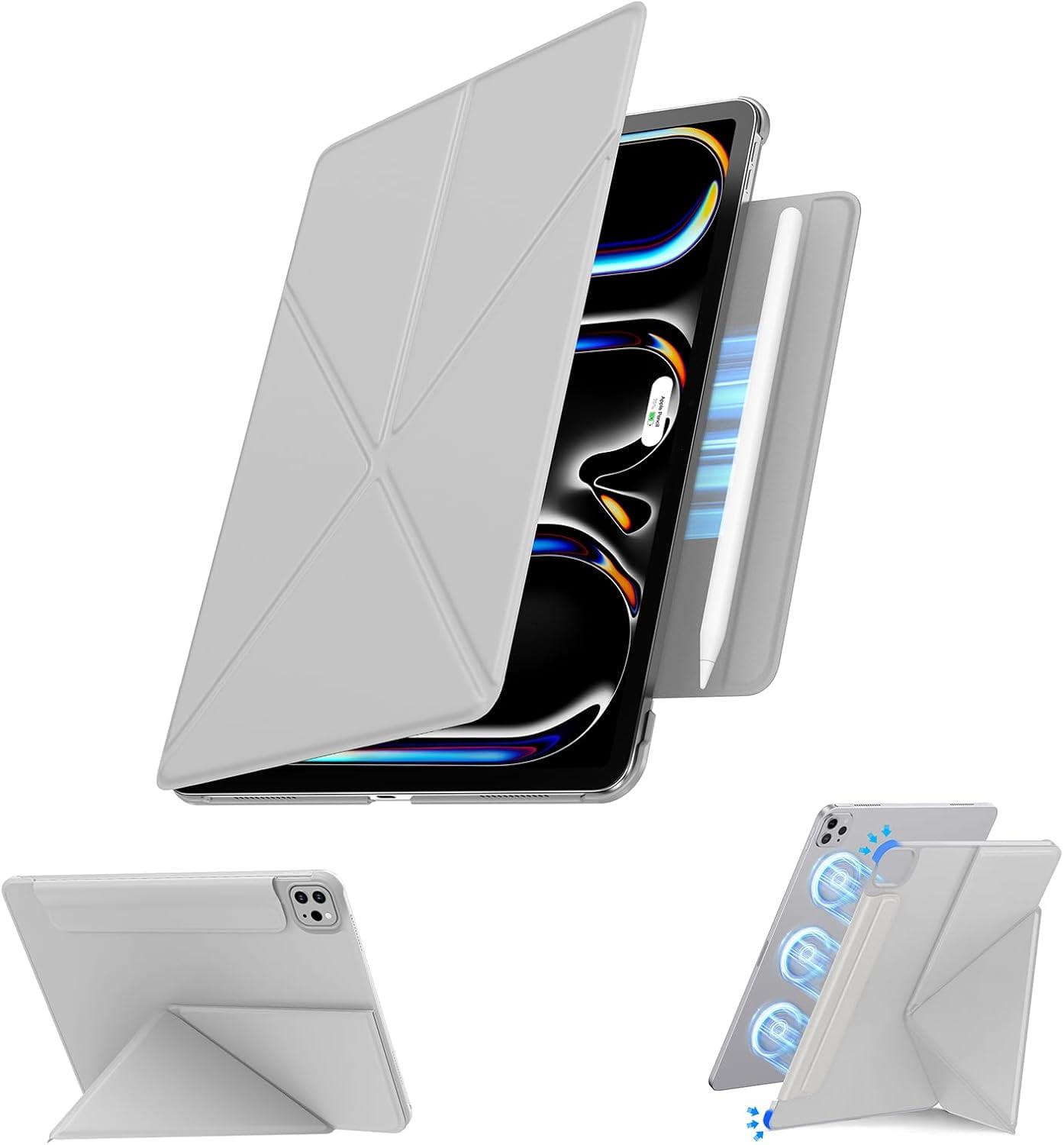 for iPad Pro 11 inch Case M5/M4, Slim Powerful Magnetic Attachment Full ...