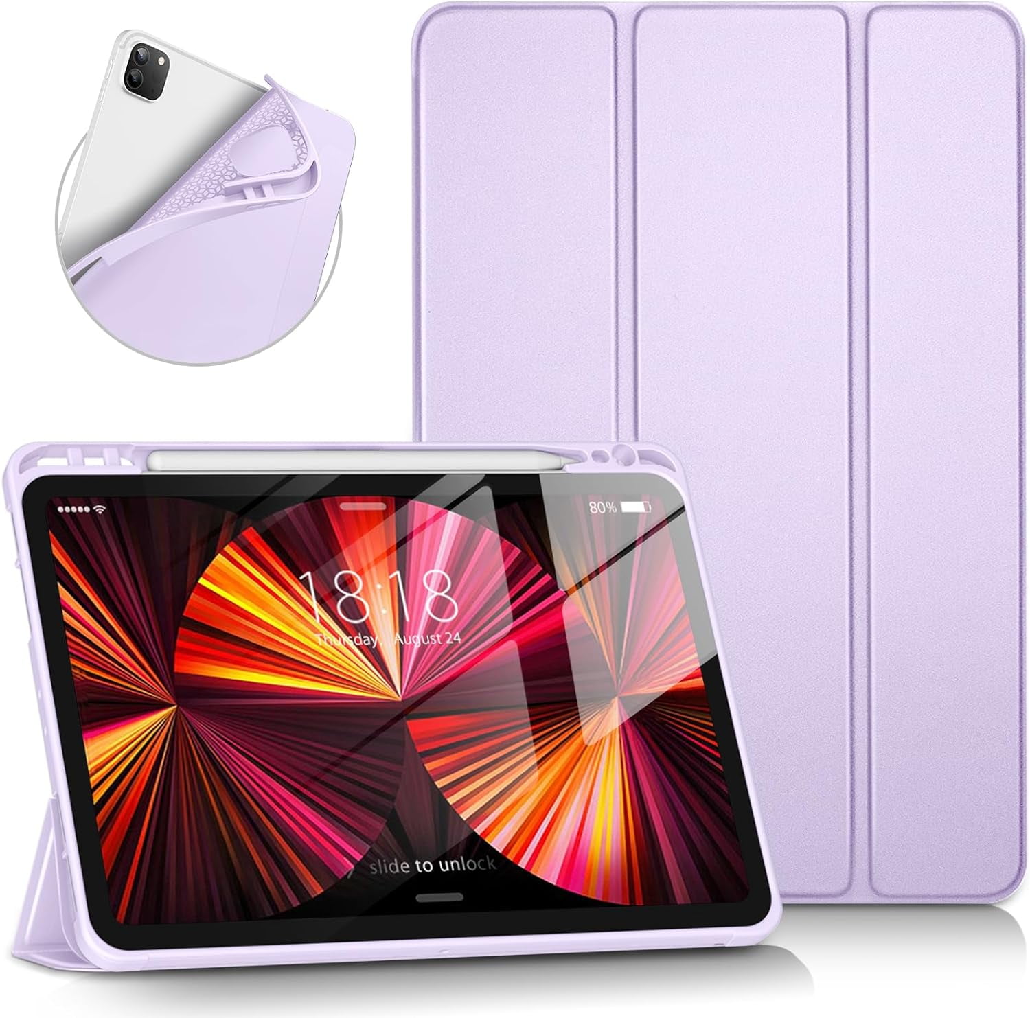 for iPad Pro 11 inch Case, Soft Smart Cover with Pencil Holder for iPad ...