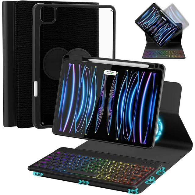 iPad Pro 12.9 6th/5th/4th Generation Case with Keyboard(2022/2020/2021 ...