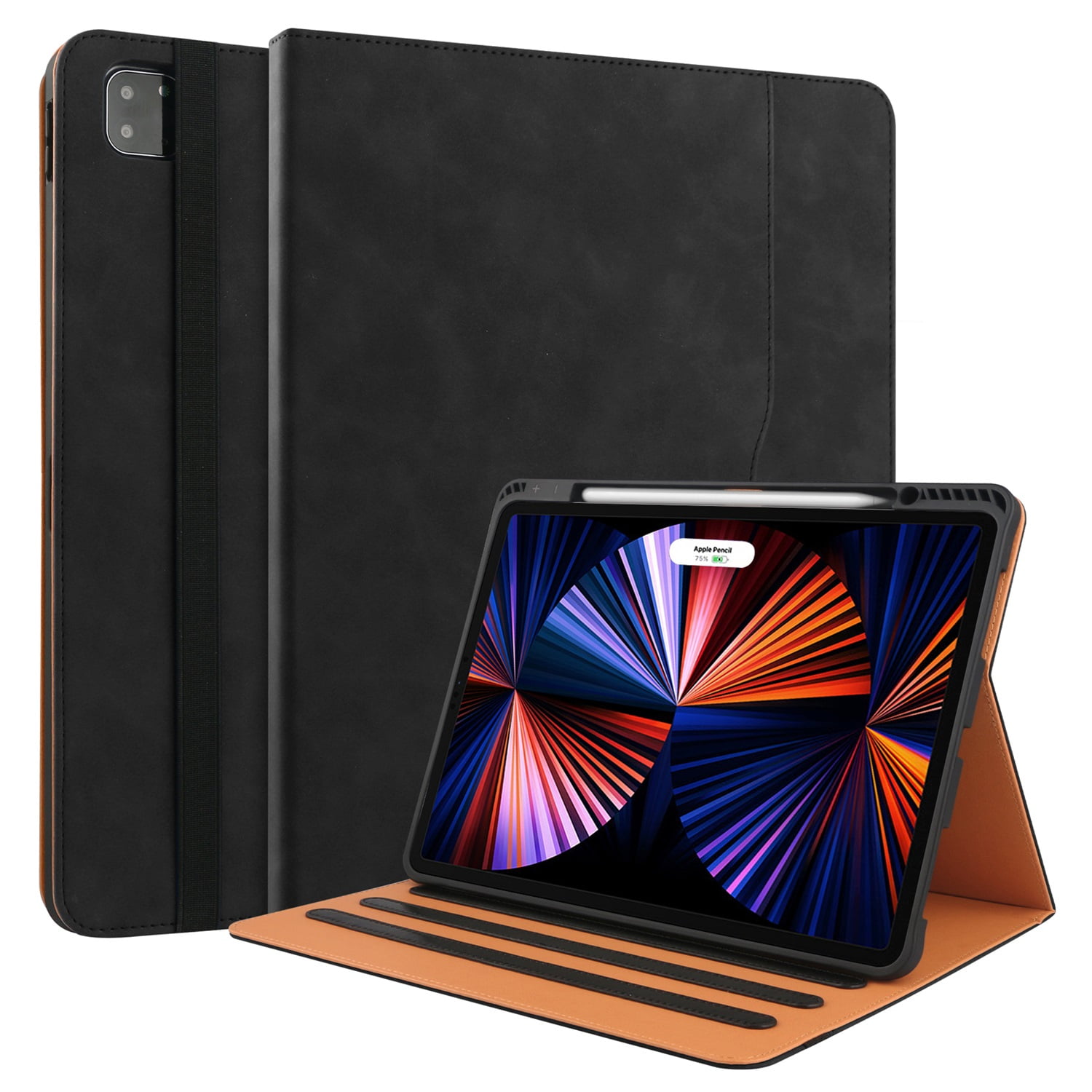 For iPad Pro 12.9 Case 2022 2021 2020 2018, with Pencil Holder & Card ...