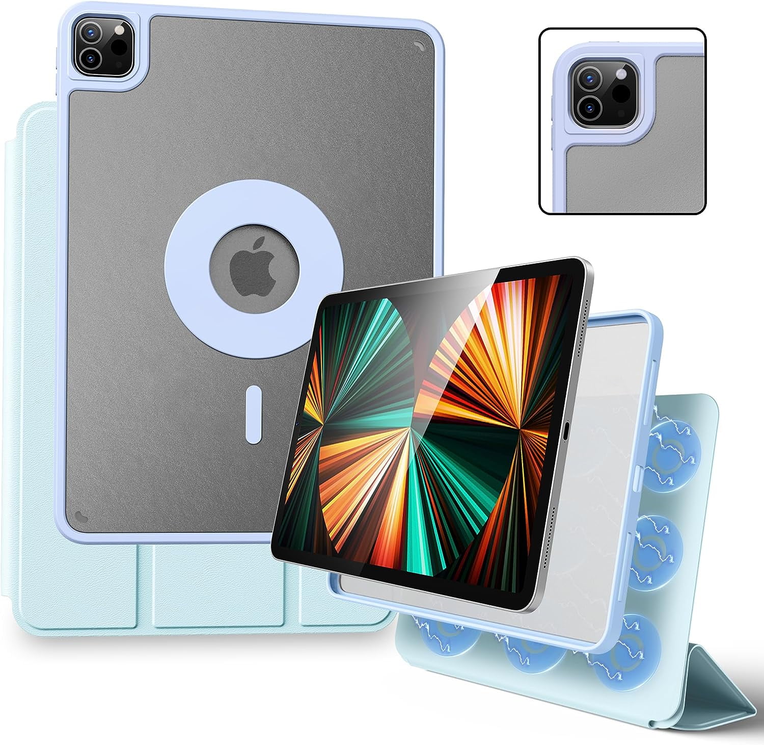 iPad Pro 12.9 Case 6th/5th/4th/3rd Generation-Double-Layer Magnetic ...