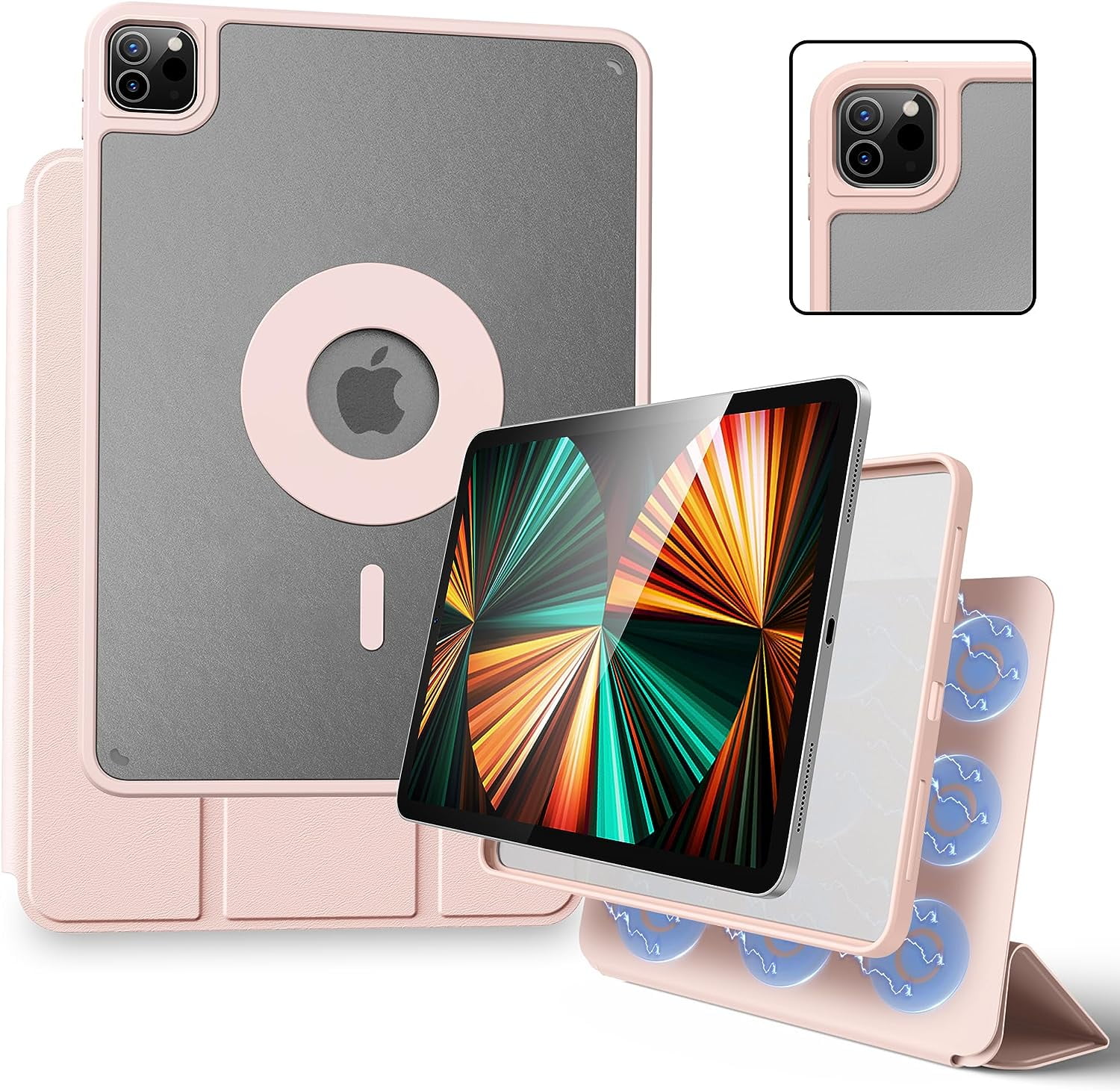 iPad Pro 12.9 Case 6th/5th/4th/3rd Generation-Double-Layer Magnetic ...
