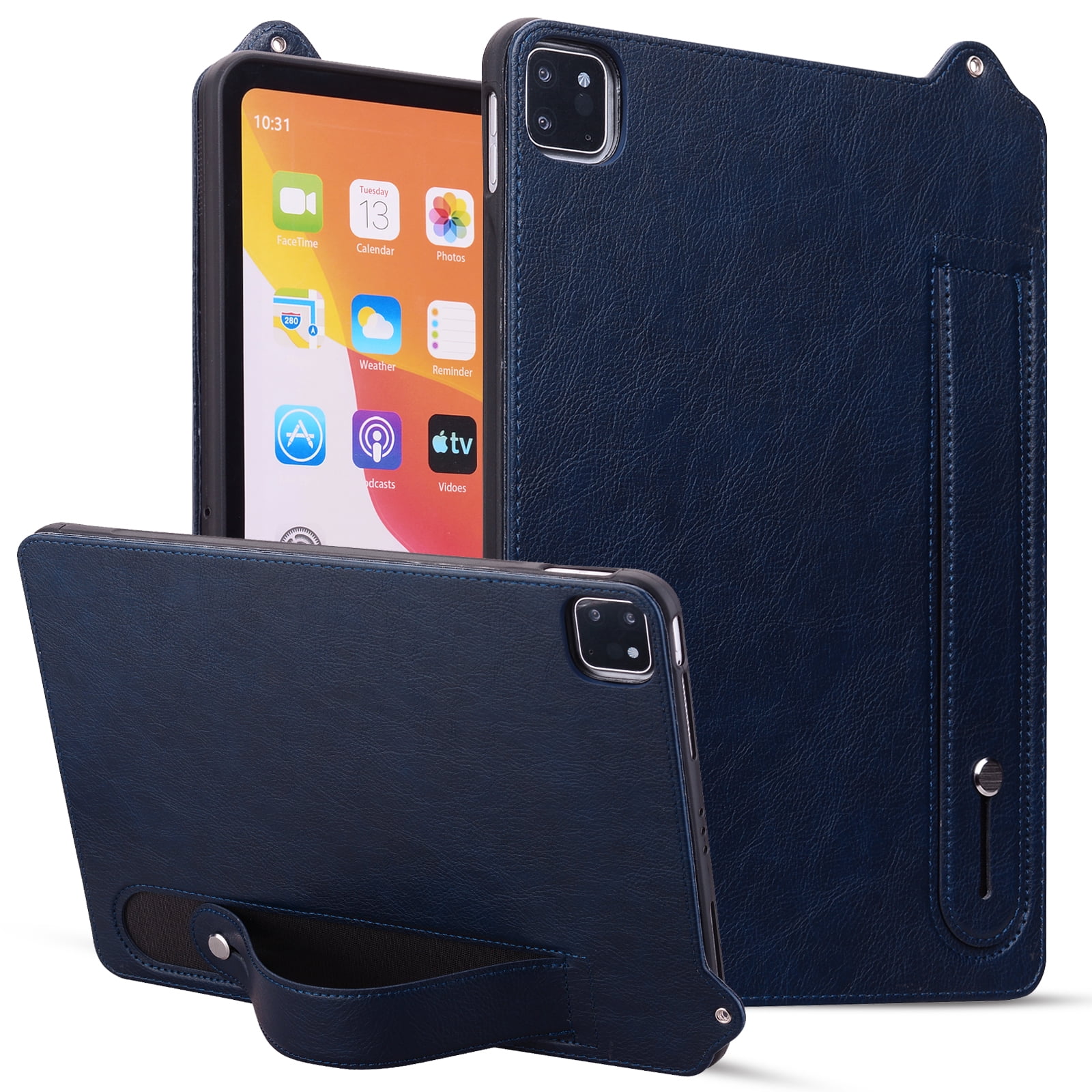 for iPad Pro 13 2024 Slim PU Leather Back Case, Classic Business ...