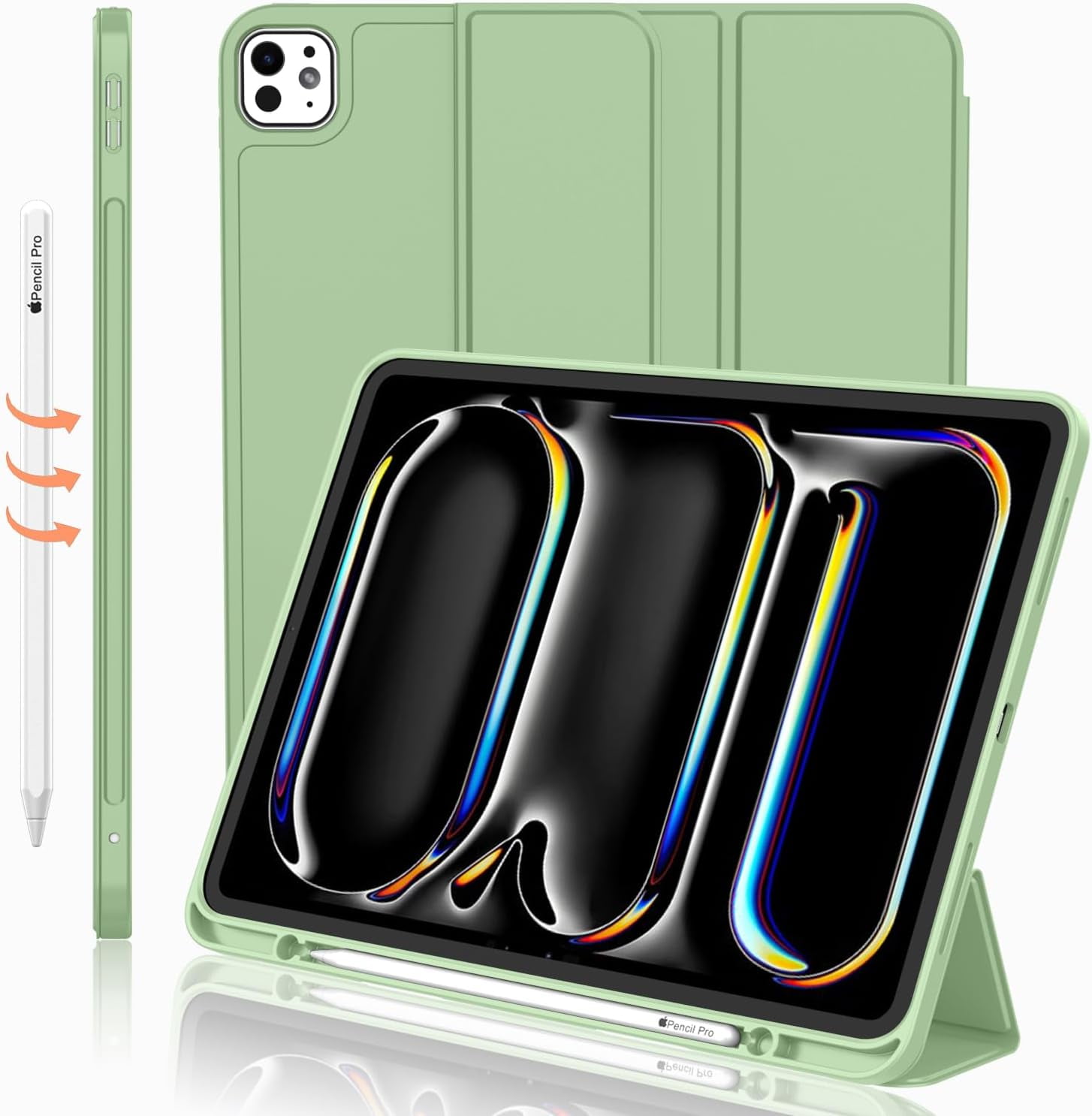 iPad Pro 13 Inch Case M4 (2024) with Pencil Holder, [Support Pencil Pro ...