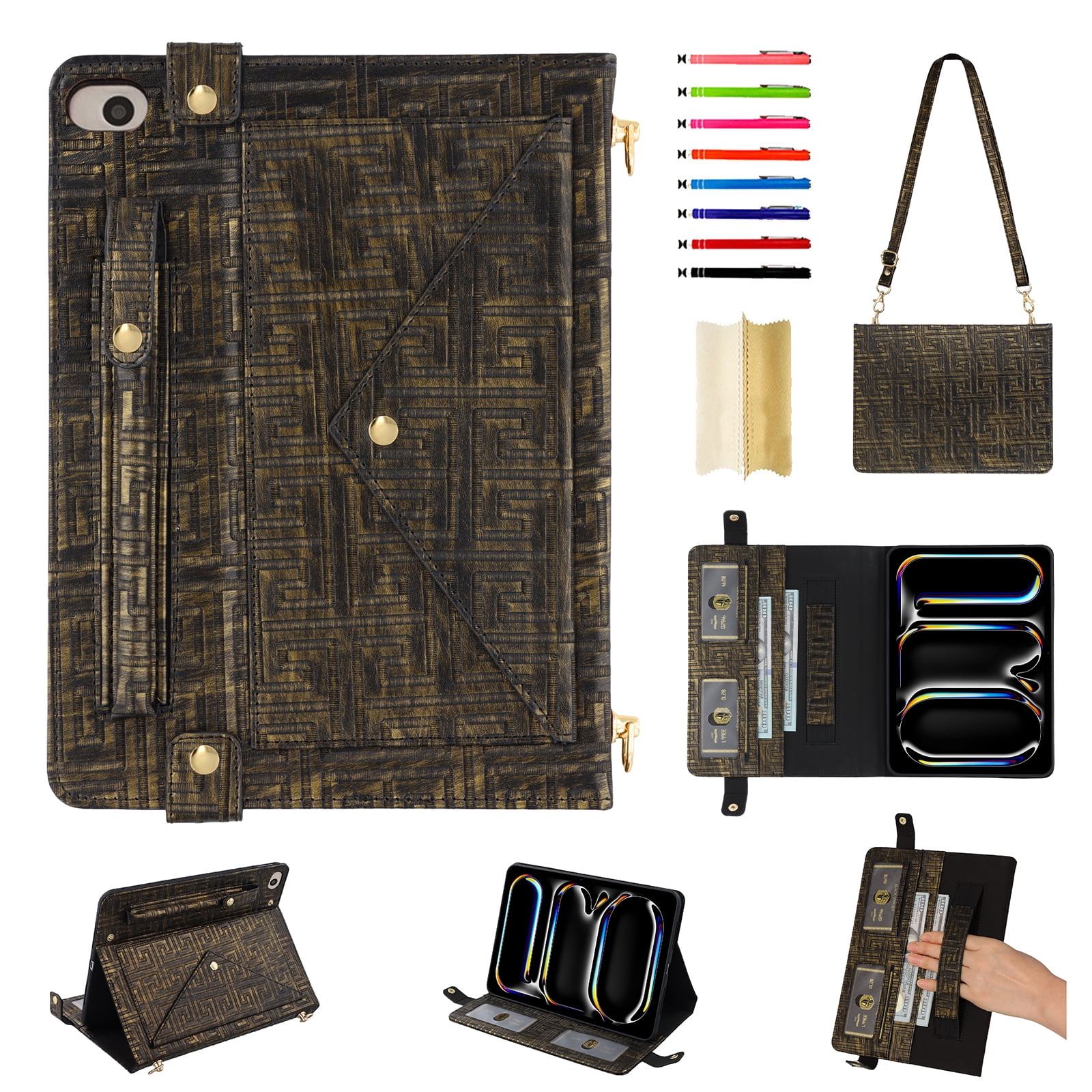 for iPad mini 1/2/3/4/5 Case, Handbag Design PU Leather Stand Cover ...