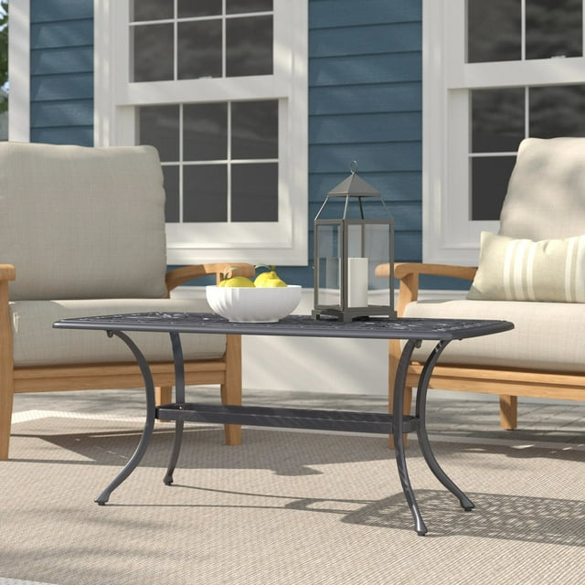 iPatio Cast Aluminum Patio Coffee Table for Indoor/Outdoor: Weather ...