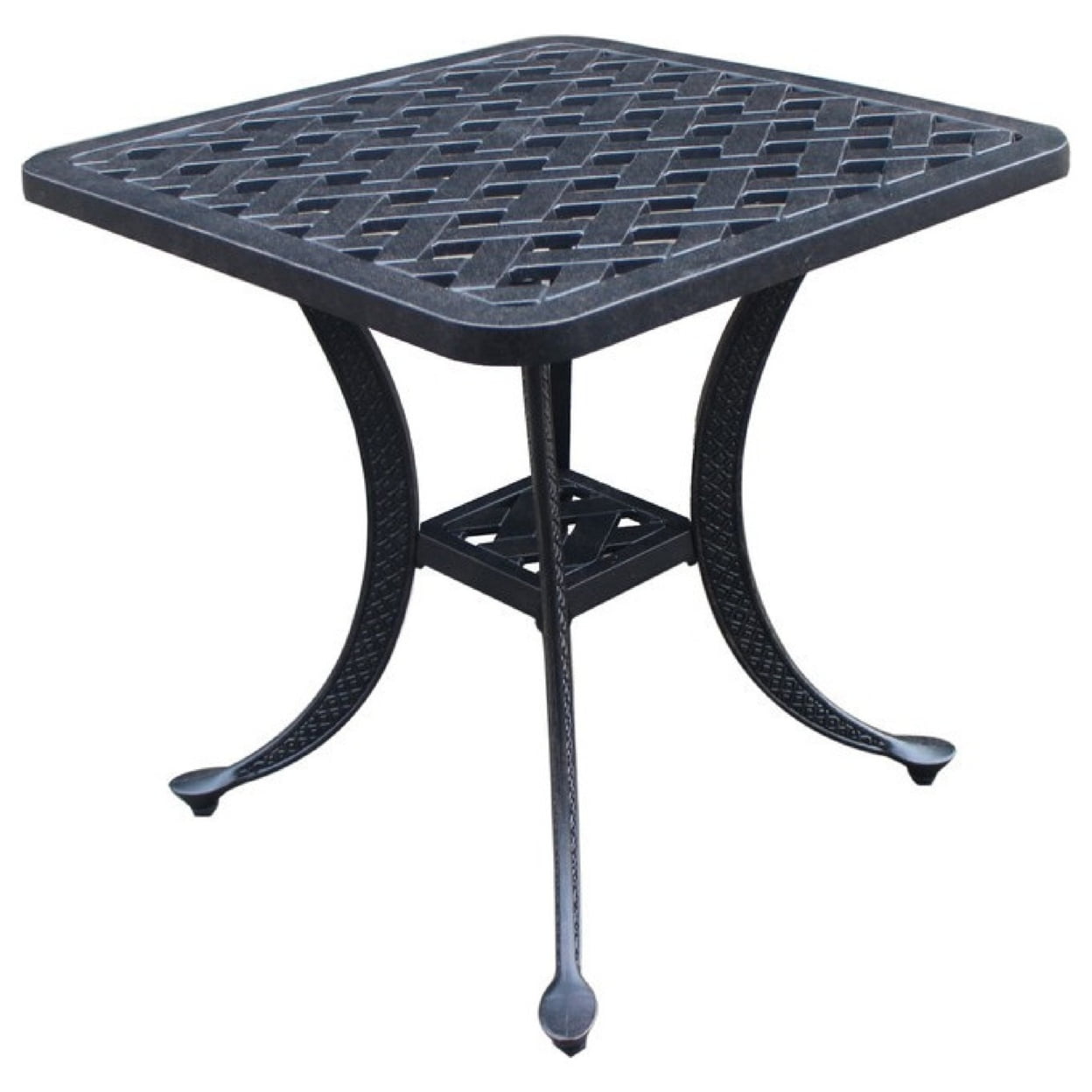 iPatio Indoor Outdoor 21" Square Cast Aluminum Standard End Table ...