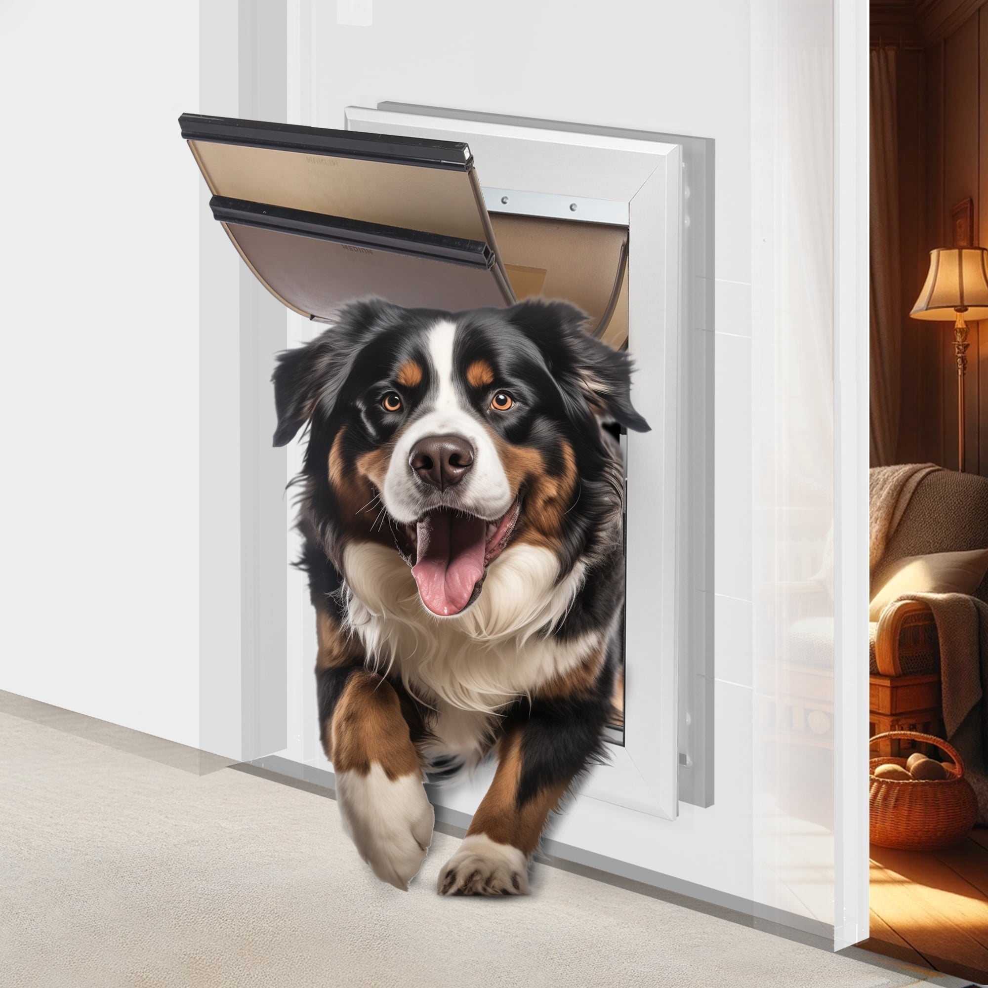 iPetba Heavy Duty Extra Large Dog Door for Door Aluminum Profile Doggie ...