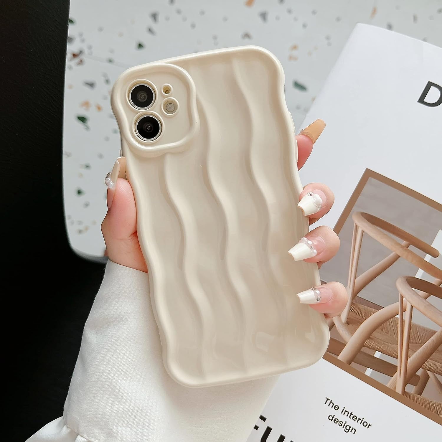 for iPhone 11 Case 6.1 Inch Cute Water Ripple Pattern Phone Case Curly ...