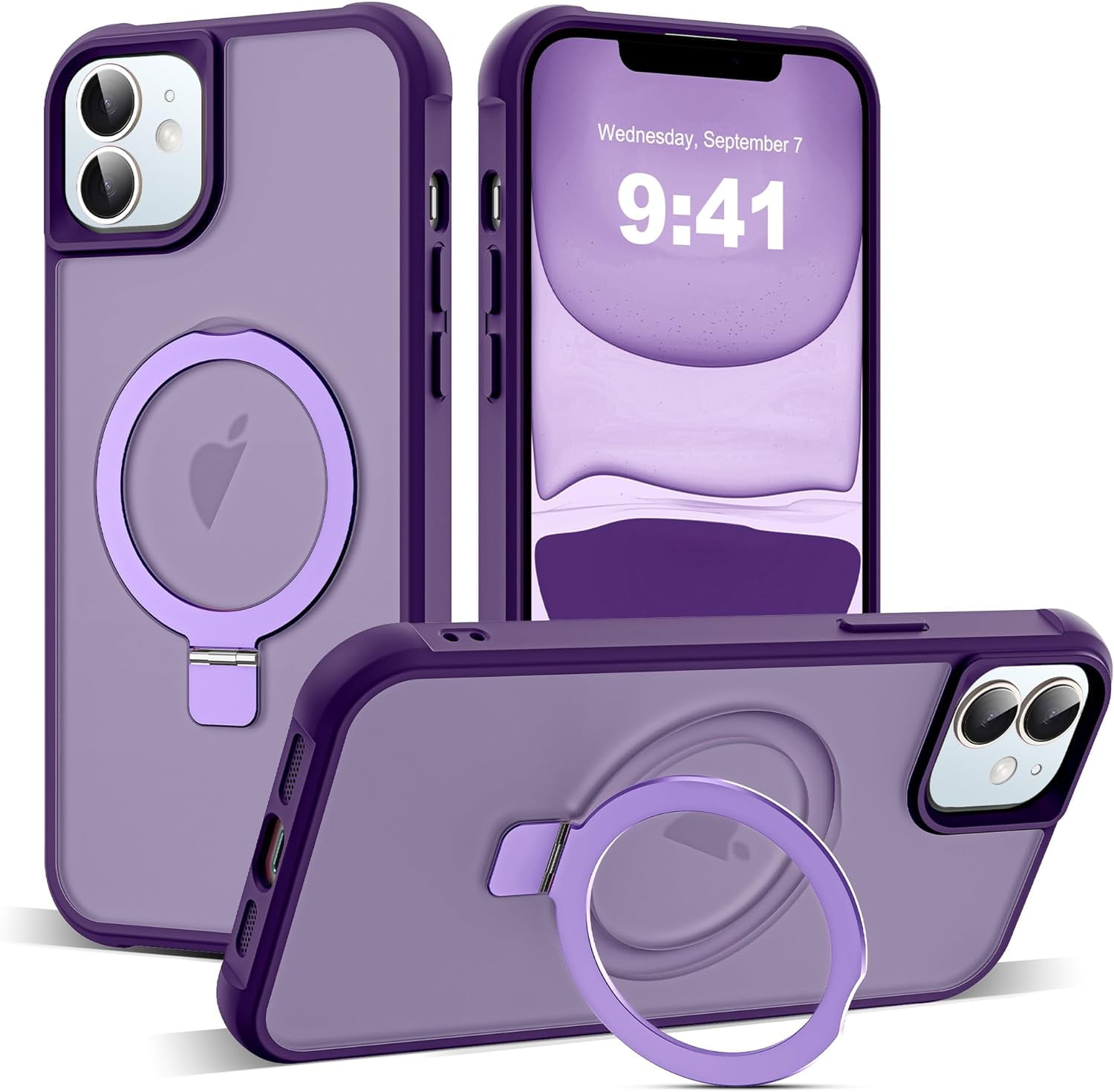 for iPhone 11 Case with Invisible Ring Stand Translucent iPhone 11 ...