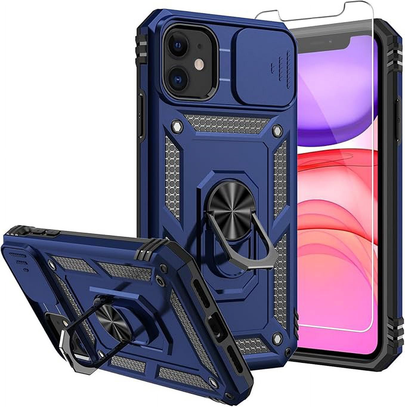 for iPhone 11 Case,with Screen Protectors and Camera Cover,[Military ...