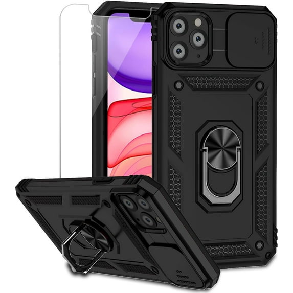 for iPhone 11 Pro Max Case with Camera Lens Cover HD Screen Protector ...