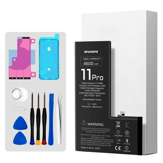 For iPhone 11 Pro Replacement Battery, 4500mAh Upgraded High Capacity ...
