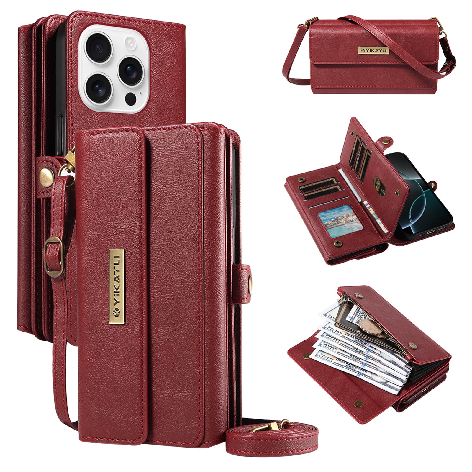 For iPhone 11 Pro Wallet Case with Card Slots / Zipper Purse,RFID ...